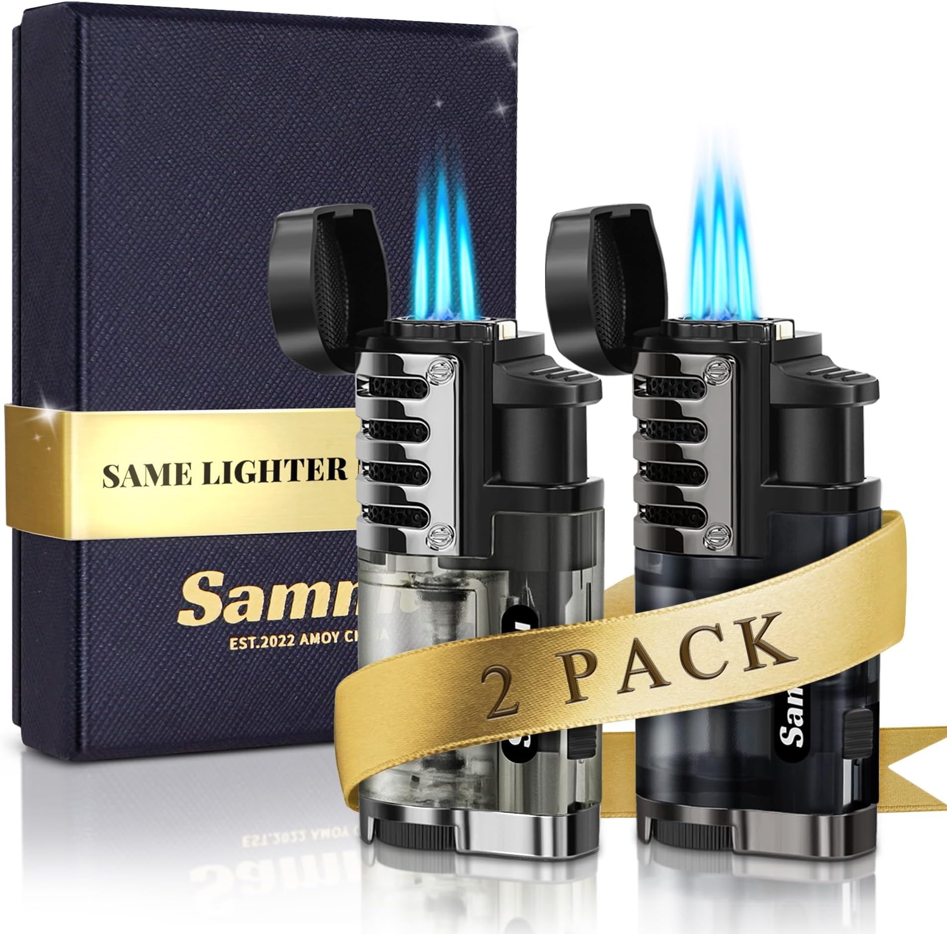 Amazon.com: Scotte Torch Lighter, 3 Jet Flame Cigar Lighter with Cigar ...