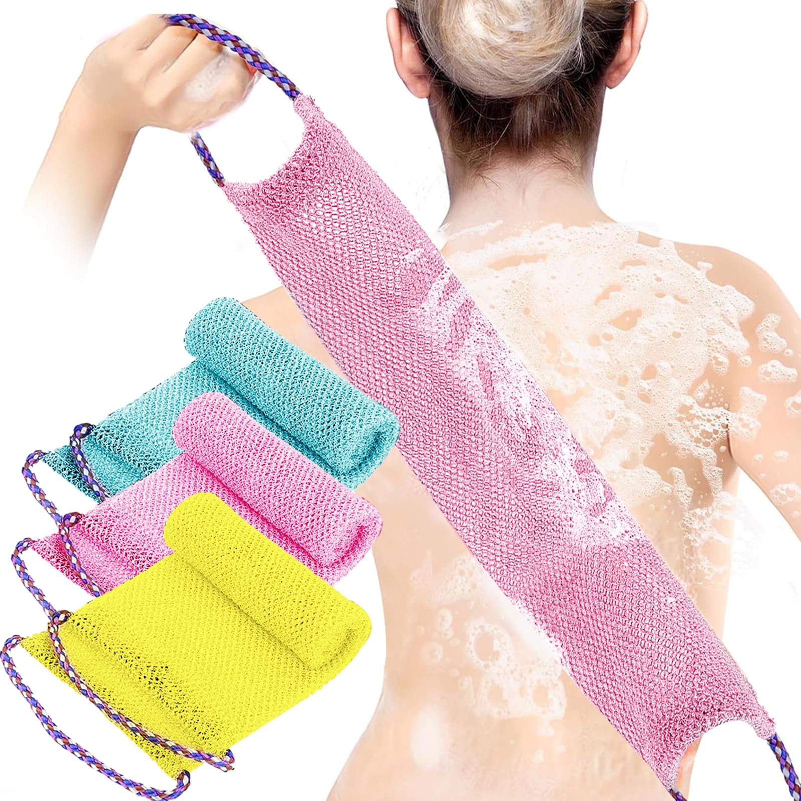 TENQUAN African Net Sponge Exfoliating Cloth Body Scrubber 3 Pcs 31.5 ...