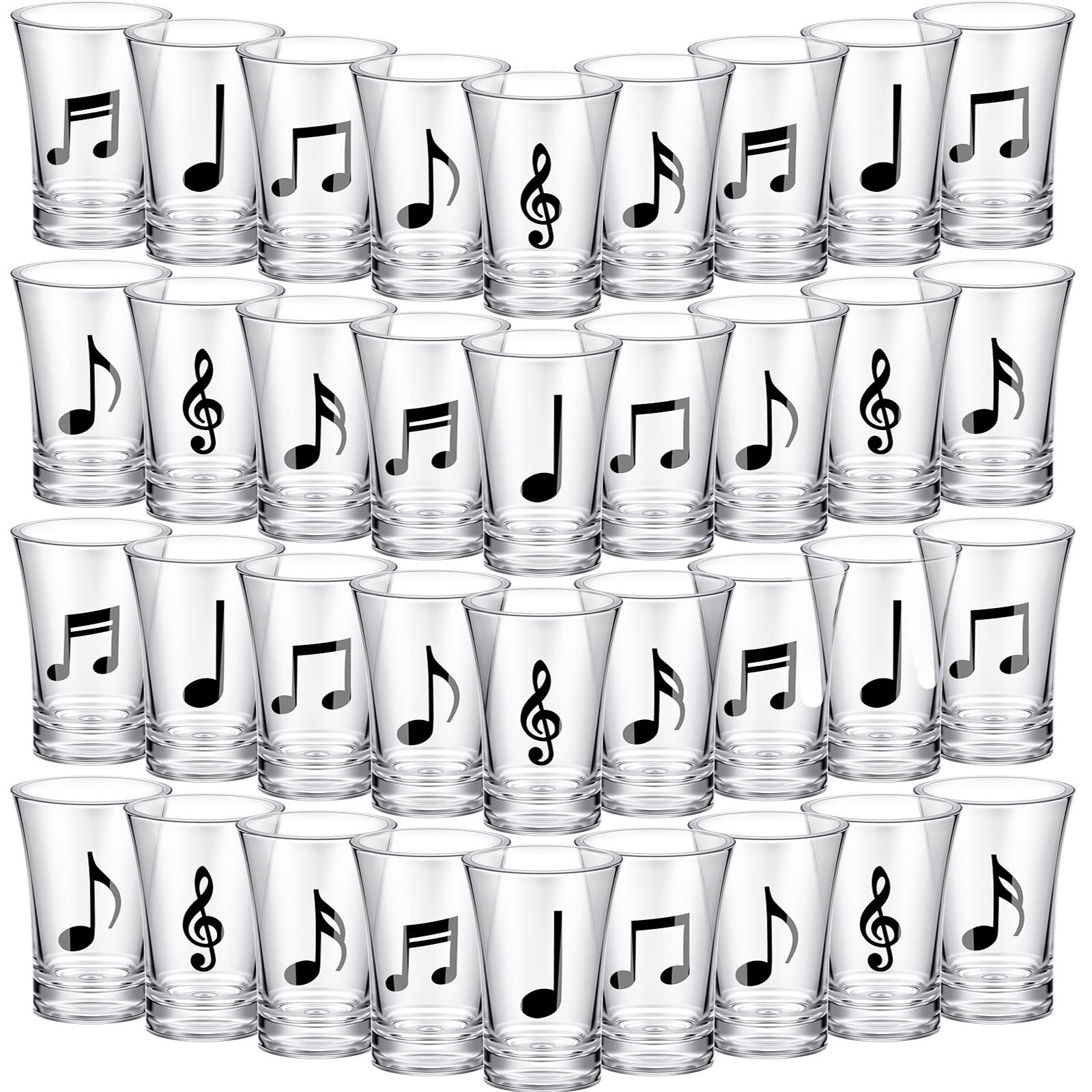Hoolerry 36 Pcs Music Shot Glasses Bulk Funny Shot Glasses for Guest 1. ...