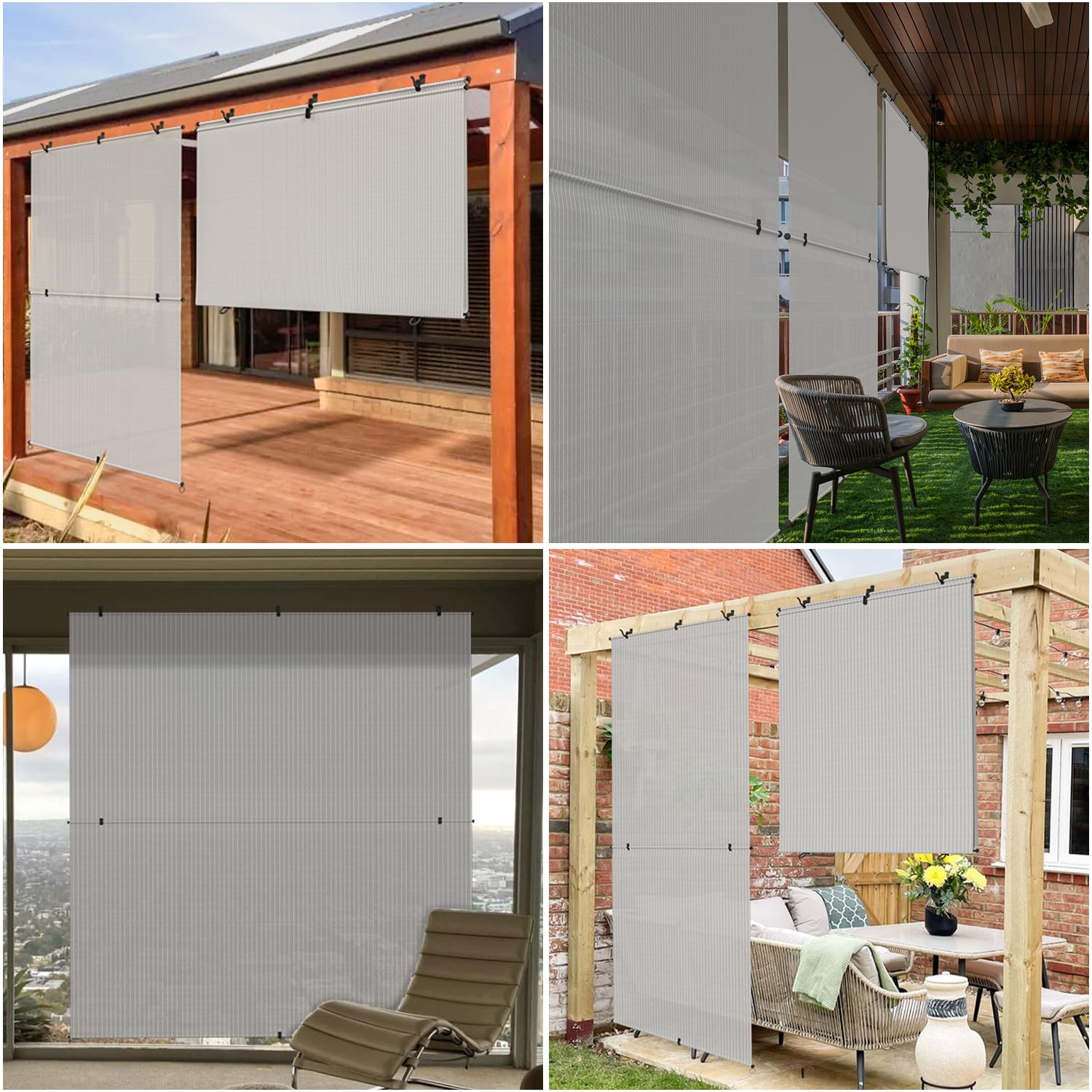 Snapklik.com : Patio Shades Roll Up Outdoor 5Wx6H Foldable Roller Shade ...