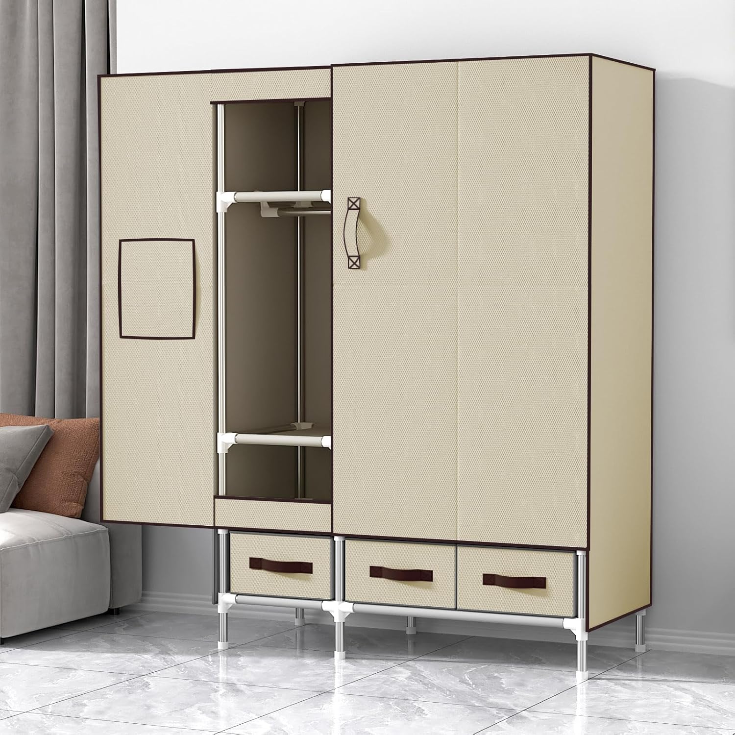 Anmas Box Foldable Closets Portable Wardrobe Fabric Clothes Storage ...