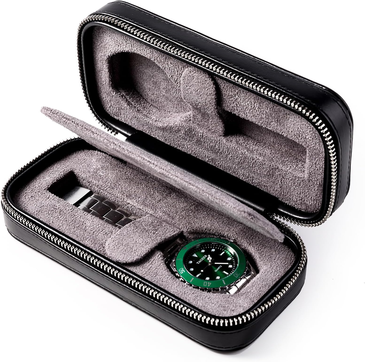 Amazon.com: BEERUST Pu Leather Watch Pouch for 2 Watches | Travel Watch ...