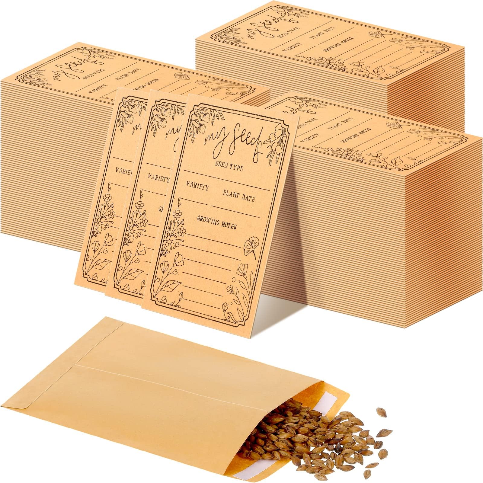 Amazon.com : Zubebe 150 Pieces Seed Envelopes Bulk 3.15 x 4.72 Inch ...