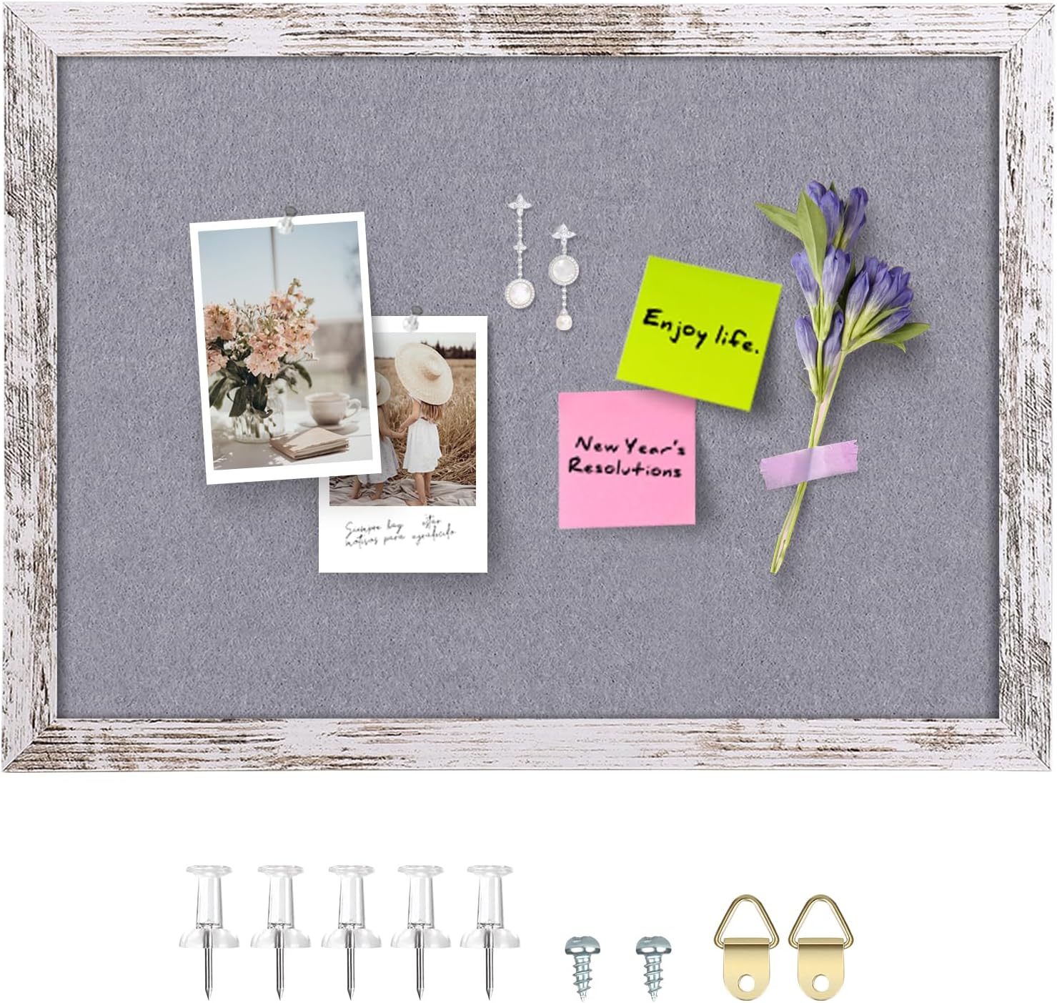 Amazon.com : Aitakatta Gray Felt Cork Board Bulletin Board, Decorative ...