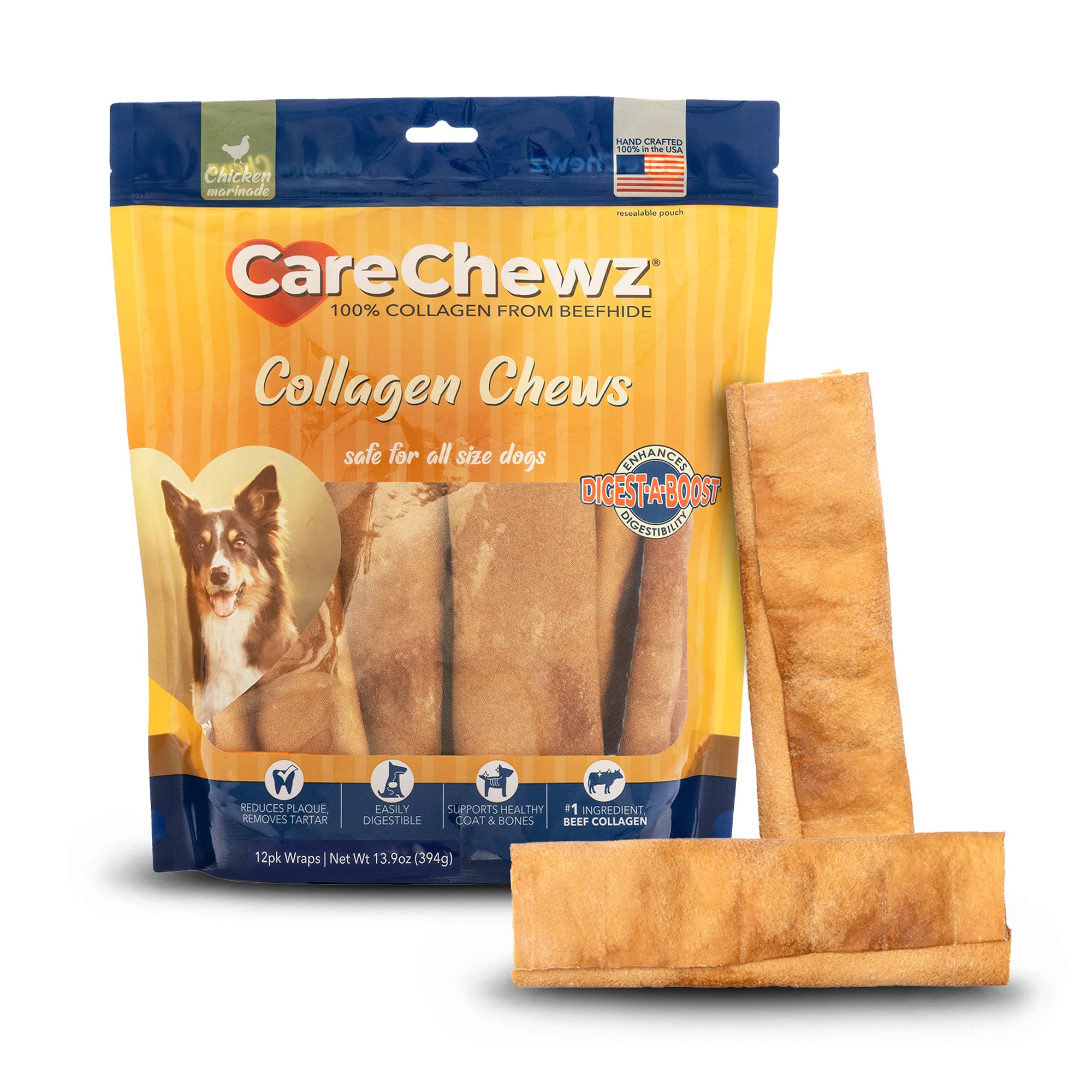 Amazon.com: Pet Factory CareChewz Collagen 6-7" Small Wraps Dog Chew ...