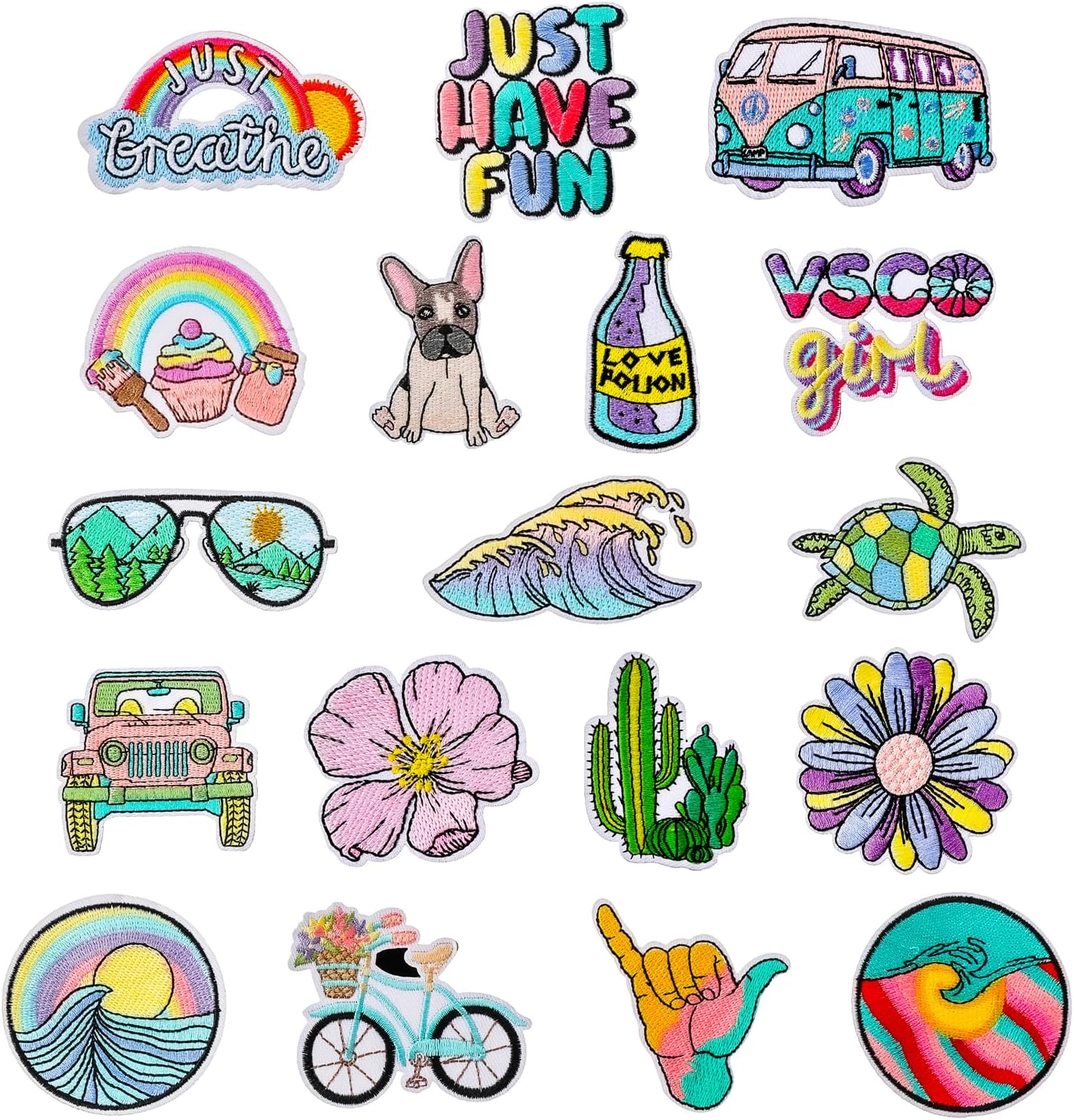 Amazon.com: Yolev 18 Pieces Bright Colors Cute Patches, Sew On or Iron ...