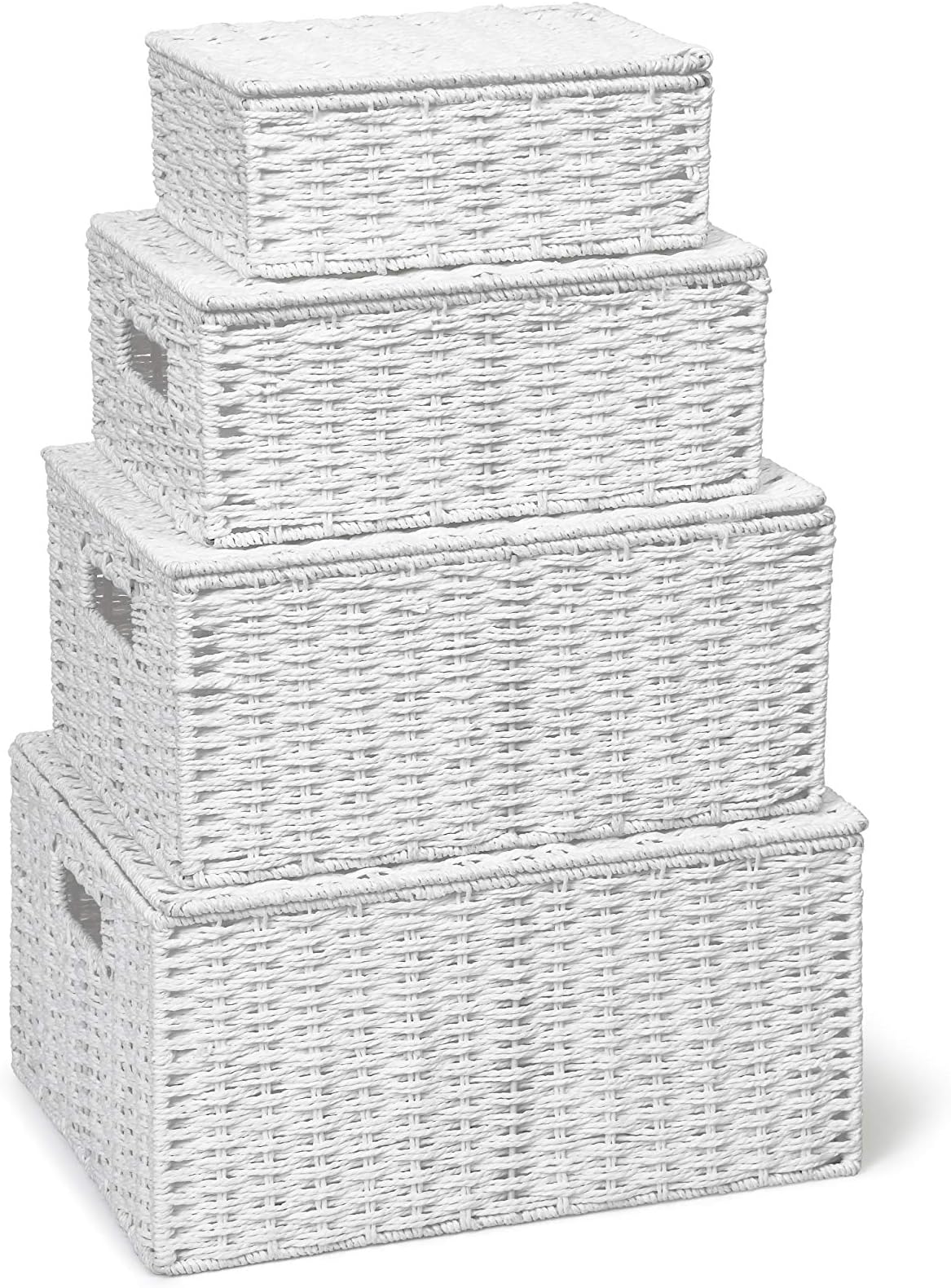 ARPAN Storage Basket Hamper (Set of 4) - Storage Bin with Lid & Insert ...