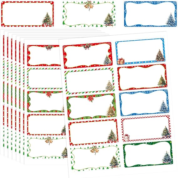 Amazon.com: Ceiba Tree Christmas Tree Address Labels Stickers 2 x 4 ...