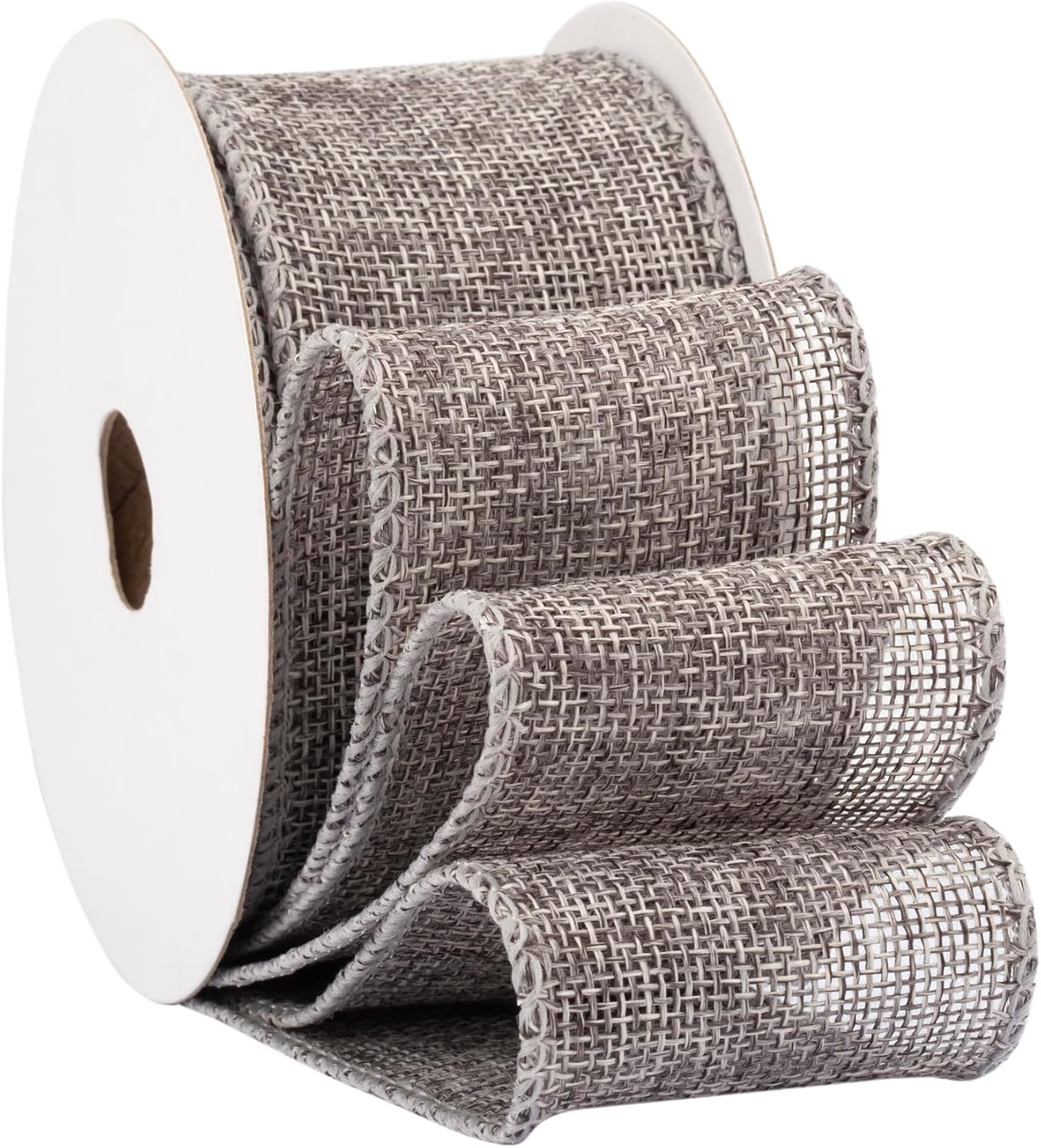 Amazon.com: Fondersy 10-Yard Metal Grey Burlap Ribbon Wired Burlap ...
