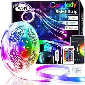 Cozylady 5M Wifi LED Strip Lights Smart LED Light Strips Compatible ...