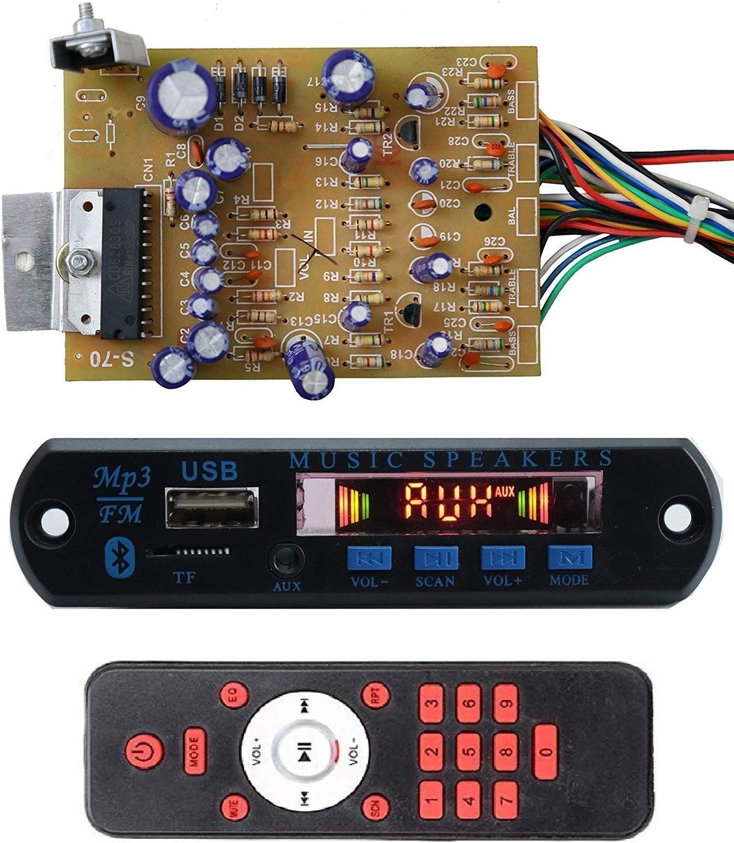 Classic Gold 6283 IC Audio Board with Bass Treble 30 W Stereo Amplifier ...