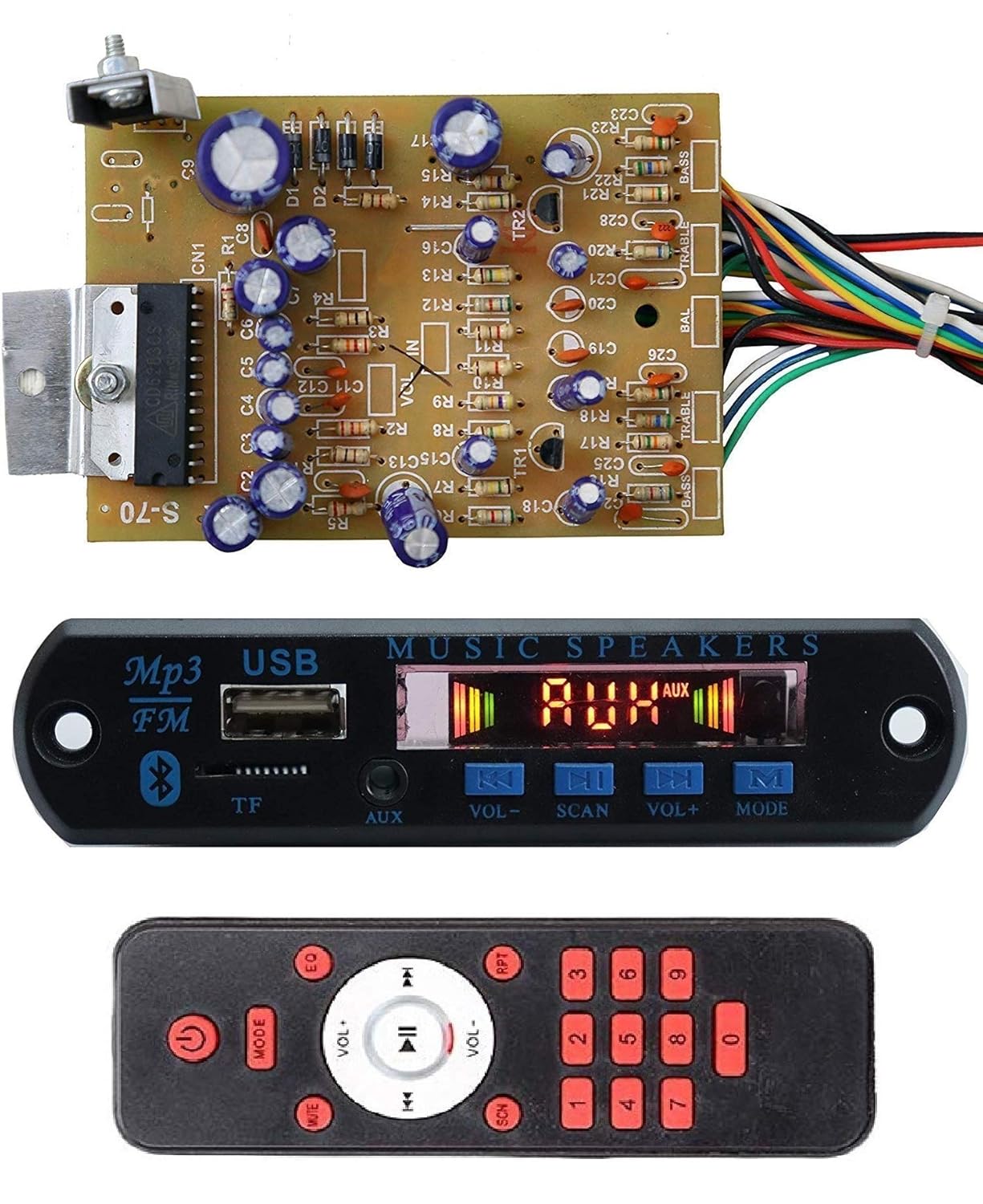 Classic Gold 6283 IC Audio Board with Bass Treble 30 W Stereo Amplifier ...