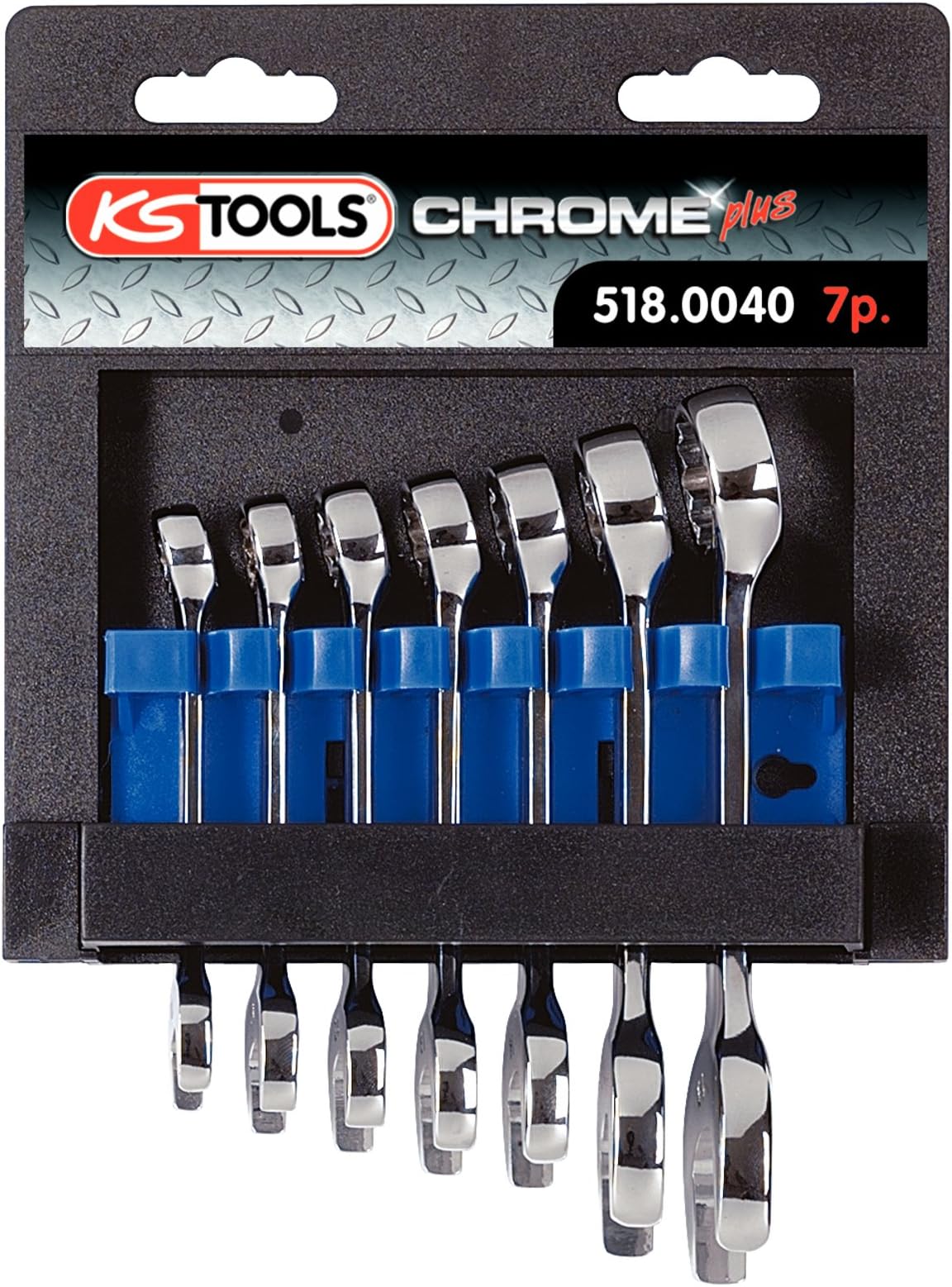 KS Tools 518.0040 CHROMEplus Ringmaulschlüssel-Satz, kurz, 7-teilig ...