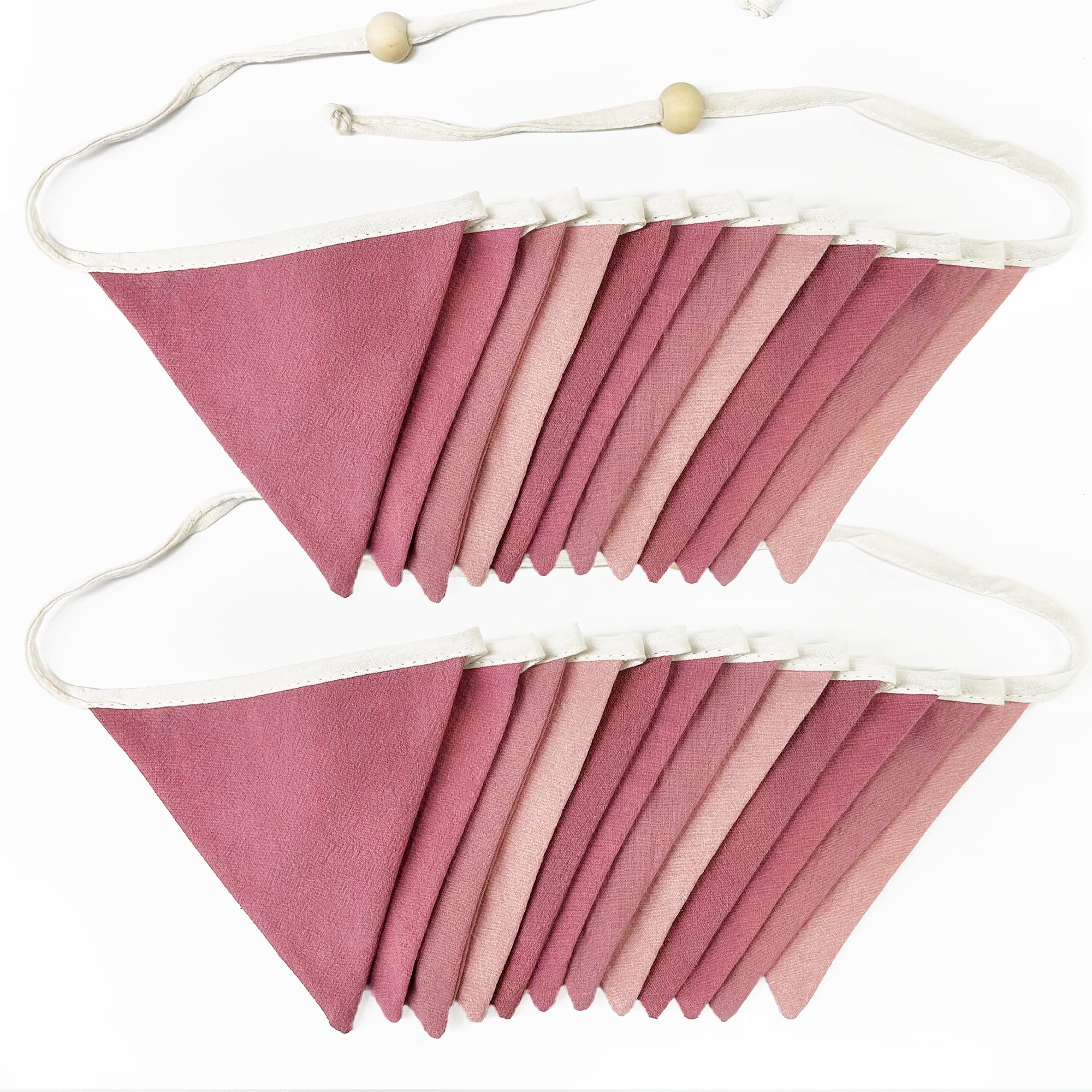 Amazon.com: 2 Sets of Dusty Pink Pennant Banner Flags Nursery Garland ...