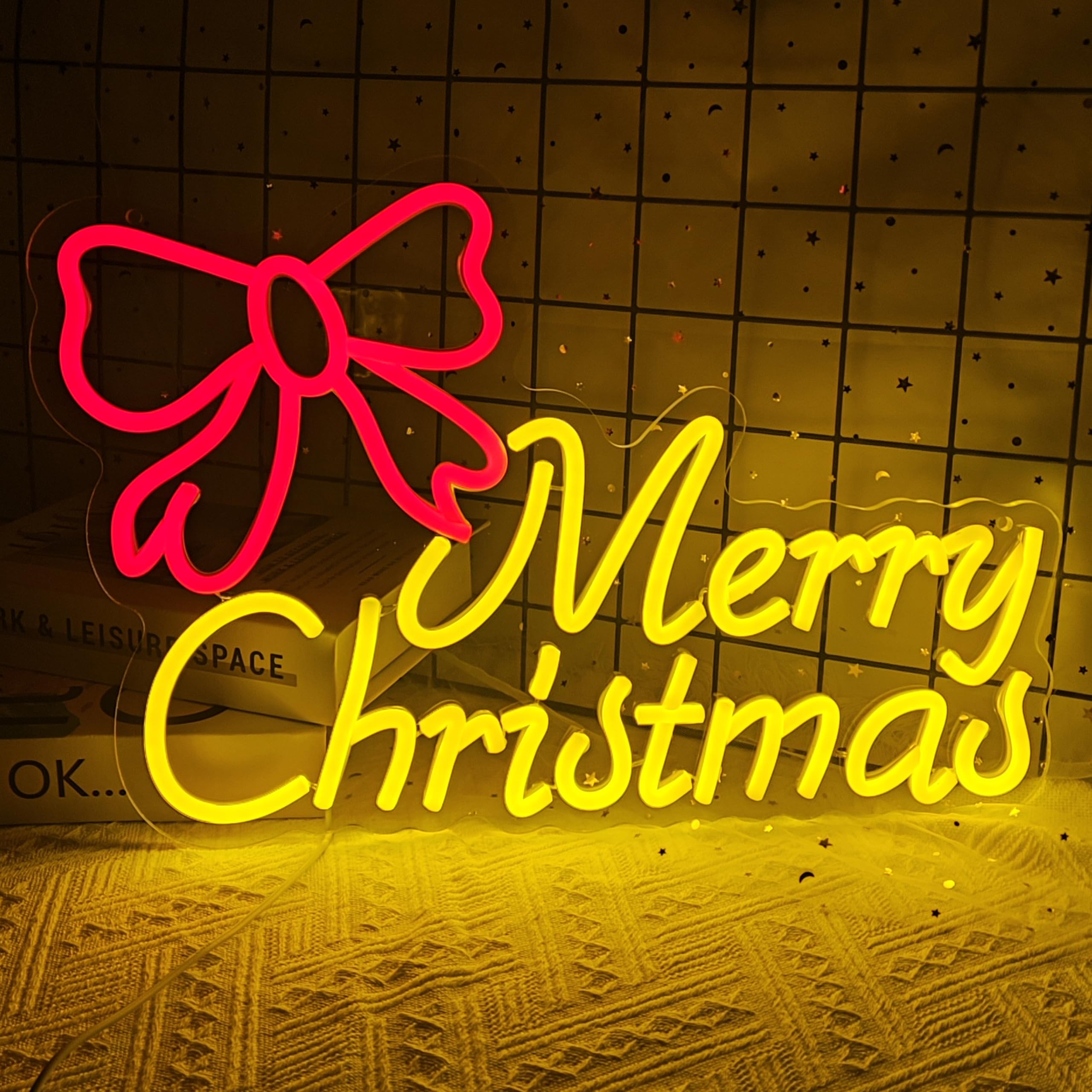 Amazon.com: Merry Christmas Neon Sign for Wall Decor Grinch Neon Light ...