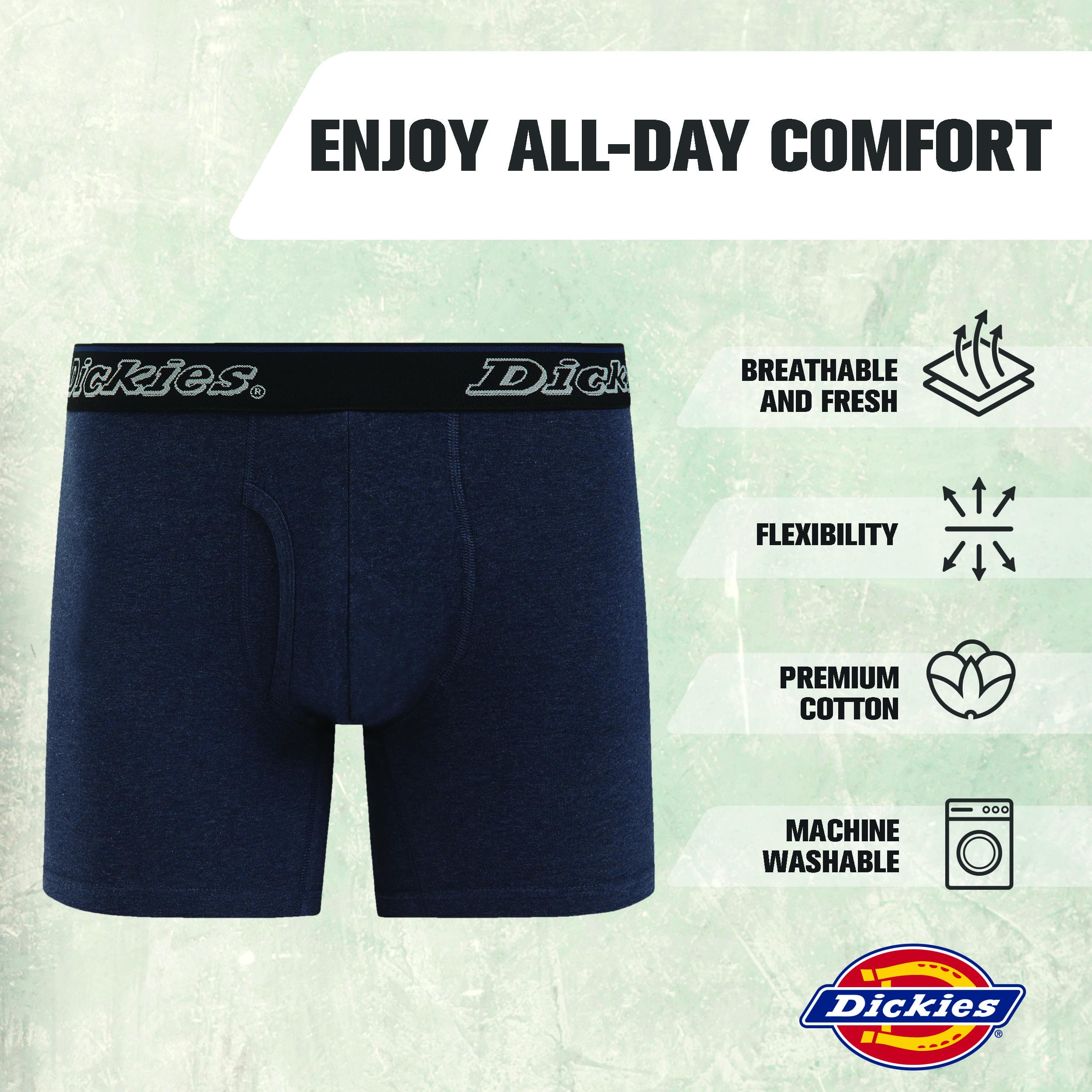 Snapklik.com : Dickies Mens Underwear Pack Of 4 Boxer Briefs