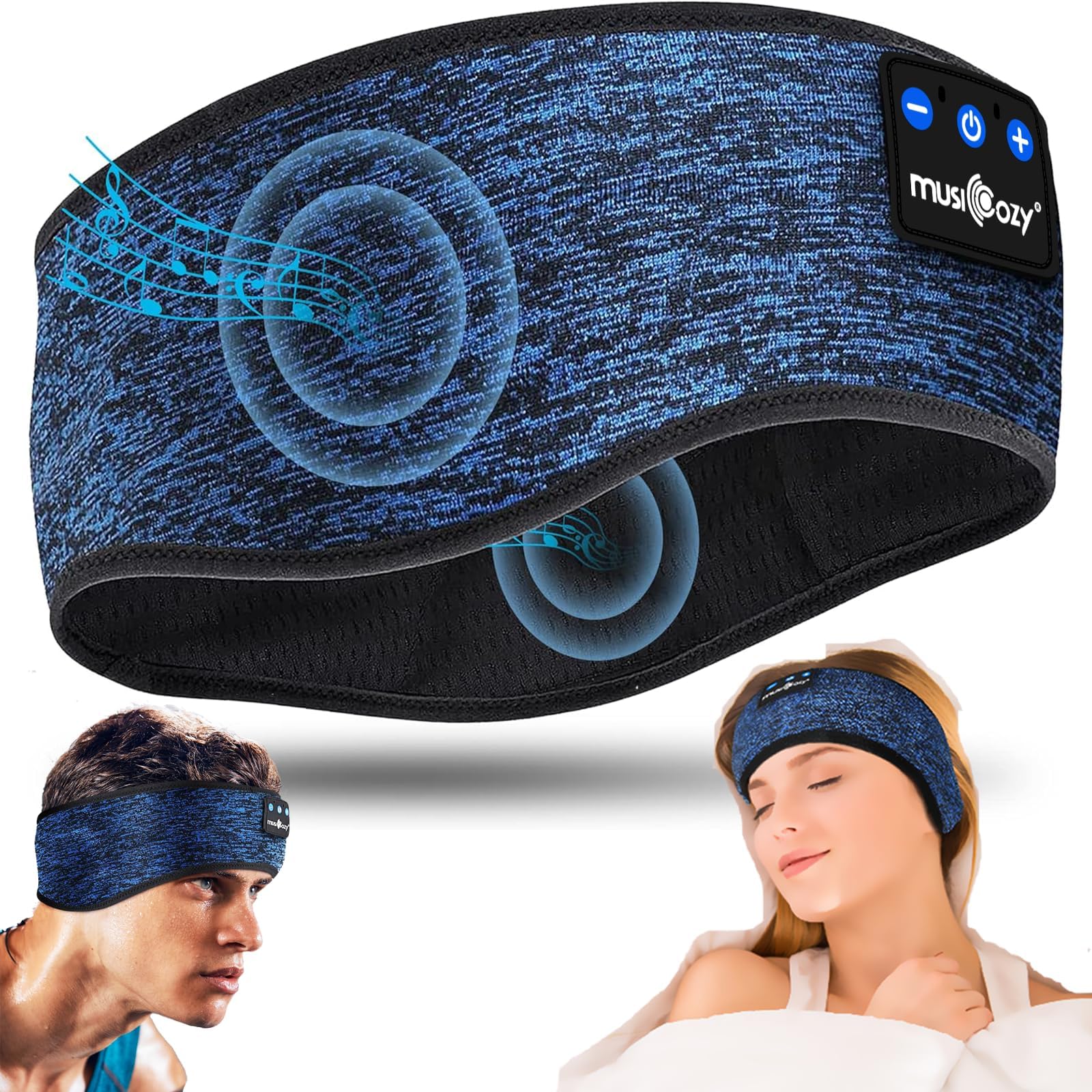 MUSICOZY Sleep Headphones Headband Bluetooth Soft Headphones for ...