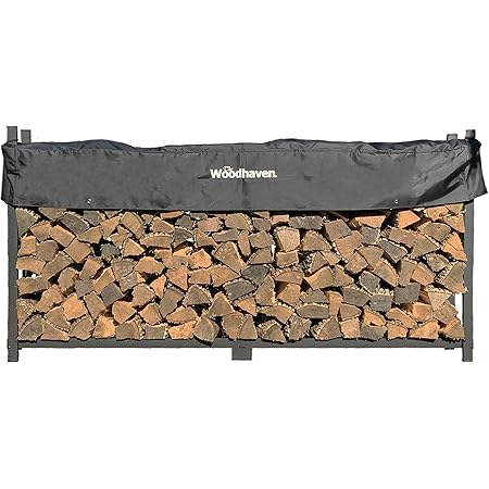 Amazon.com: The Woodhaven 8 Foot Firewood Log Rack with Cover : Home ...