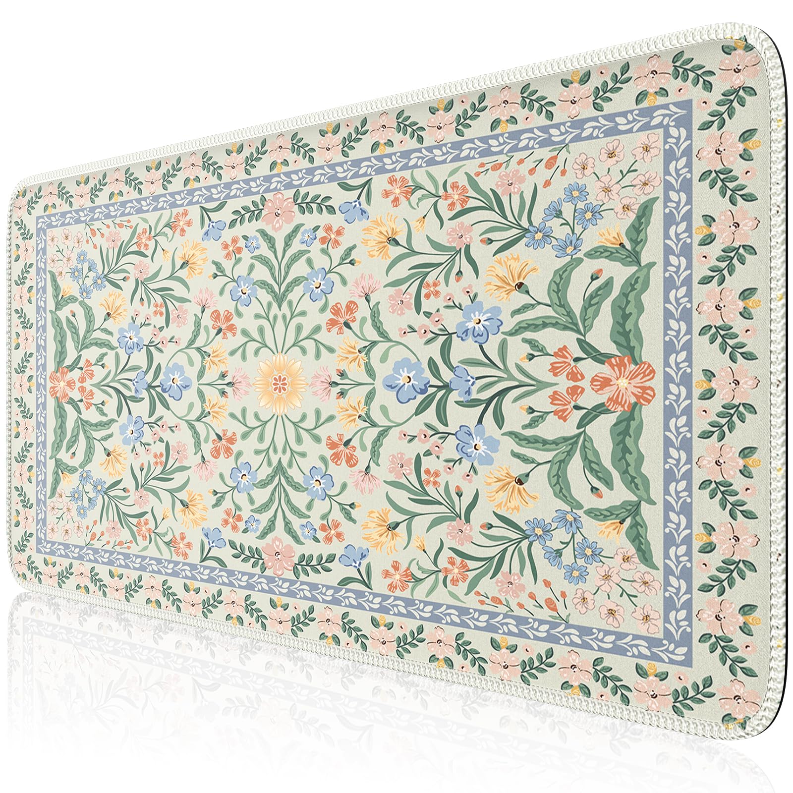 Amazon.com: HAOCOO Floral Desk Mat, Desk Mat for Keyboard and Mouse ...