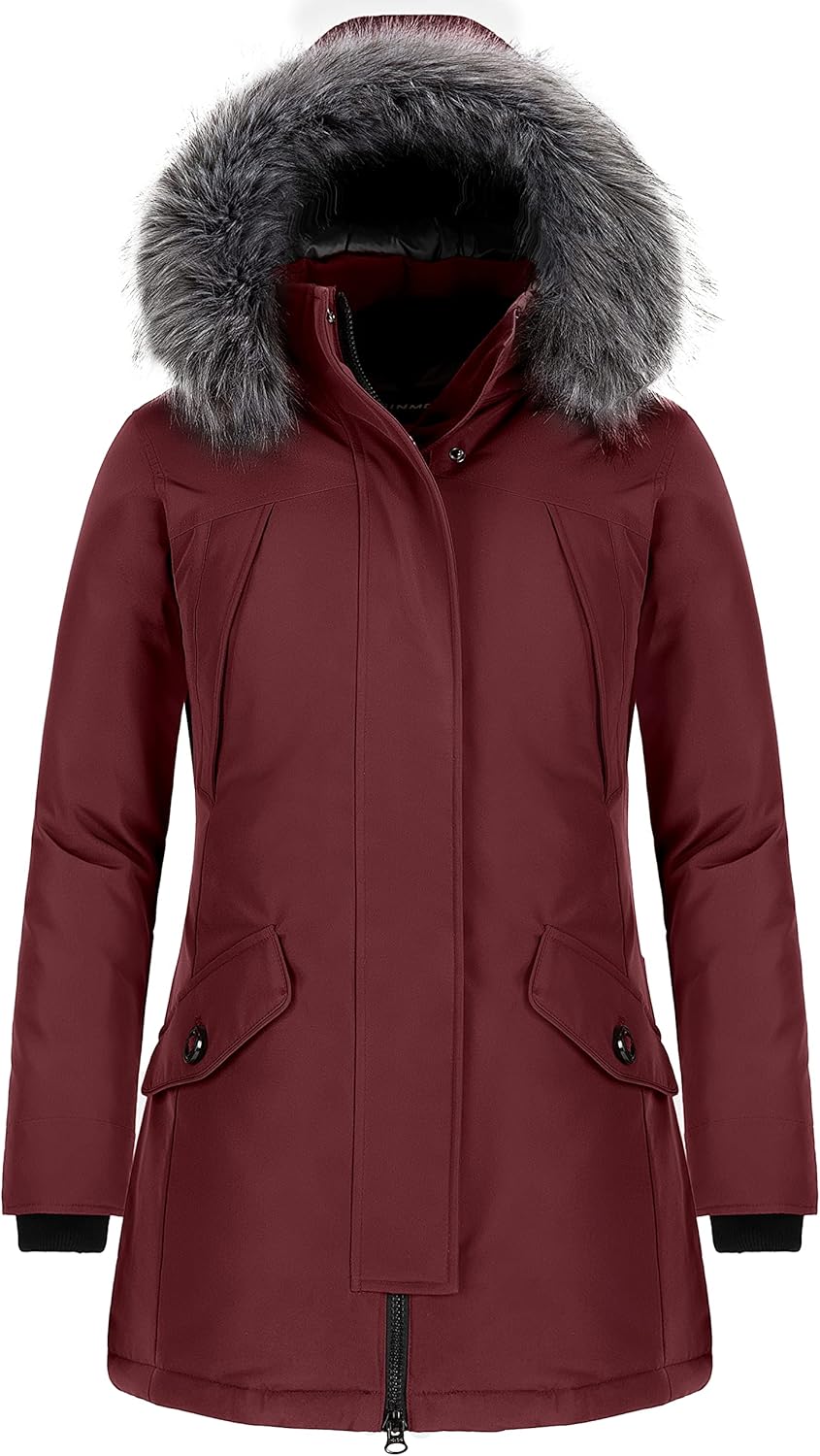 CHIN·MOON Women's Winter Coat Windbreaker Down Puffer Jacket Warm Parka ...