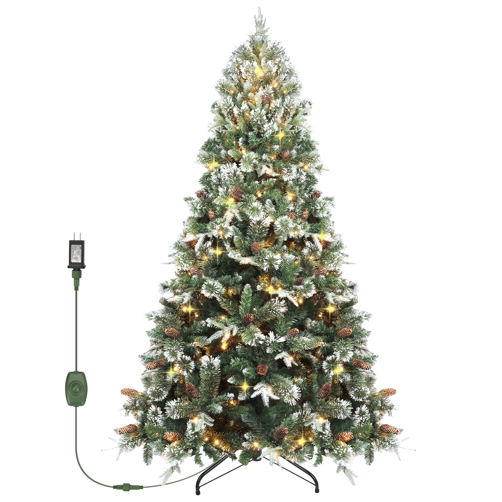 Amazon.com: 7.5ft Prelit Christmas Tree with 5 Functions Lighting ...
