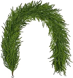 Amazon.com: Hollyone 6FT Norfolk Pine Garland Real Touch Winter Pine Garland Faux Christmas ...