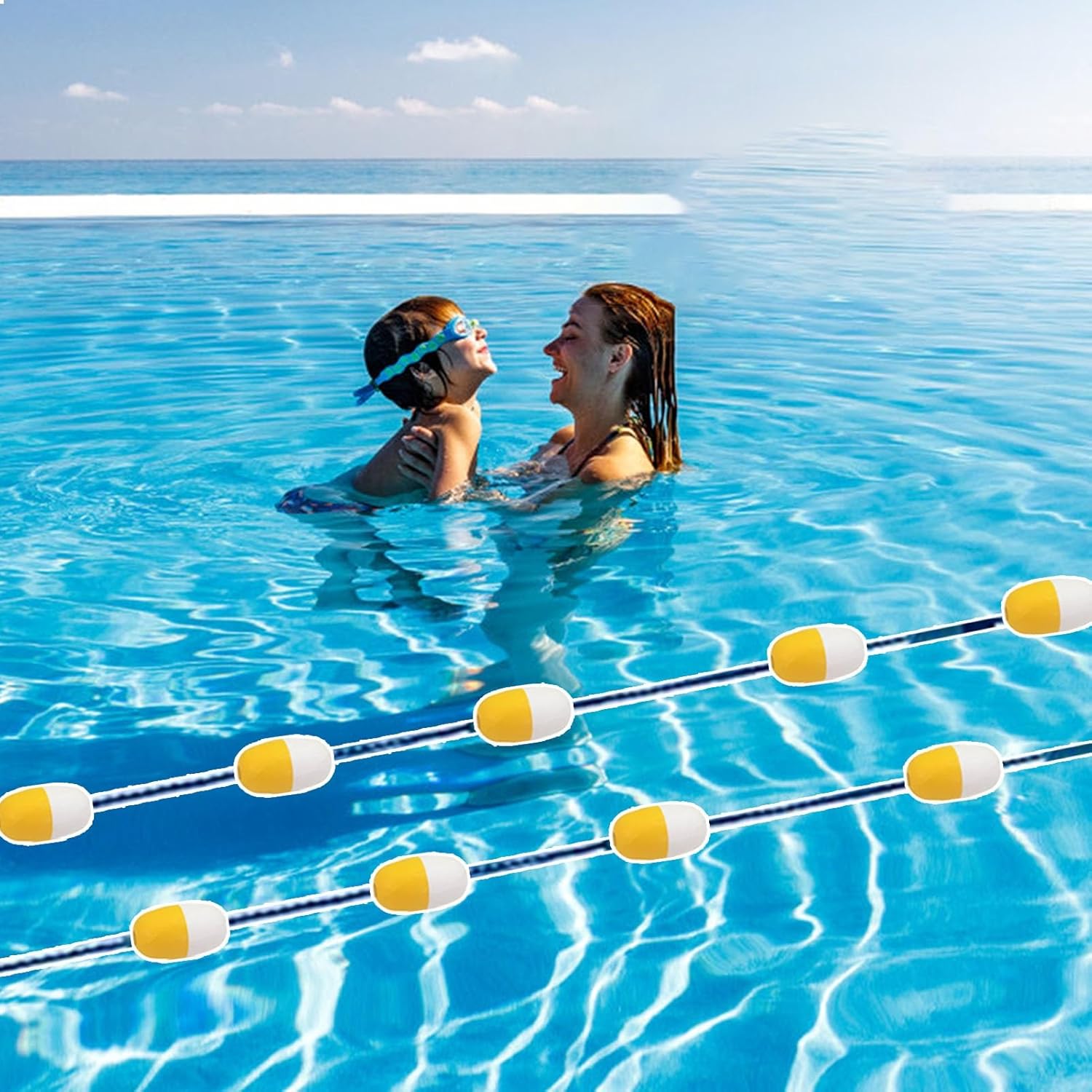 Amazon.com: Pool Divider Rope New Yellow White Buoy, Indoor Outdoor ...