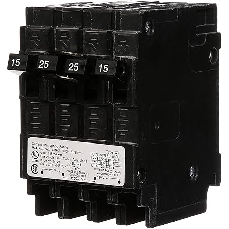 Siemens Q21525CT 25 Double (2) 15 Amp Single-Pole Type QT Triplex ...