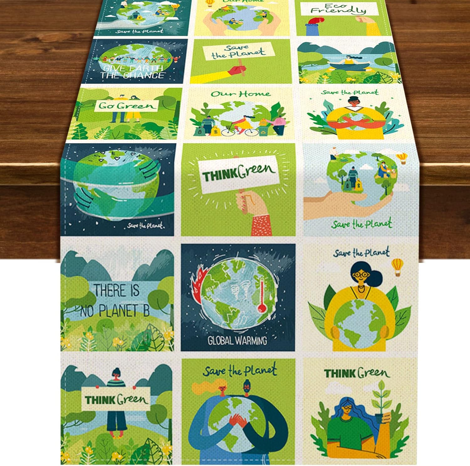 Amazon.com: Nepnuser Happy Earth Day Table Runner April 22 Travel ...