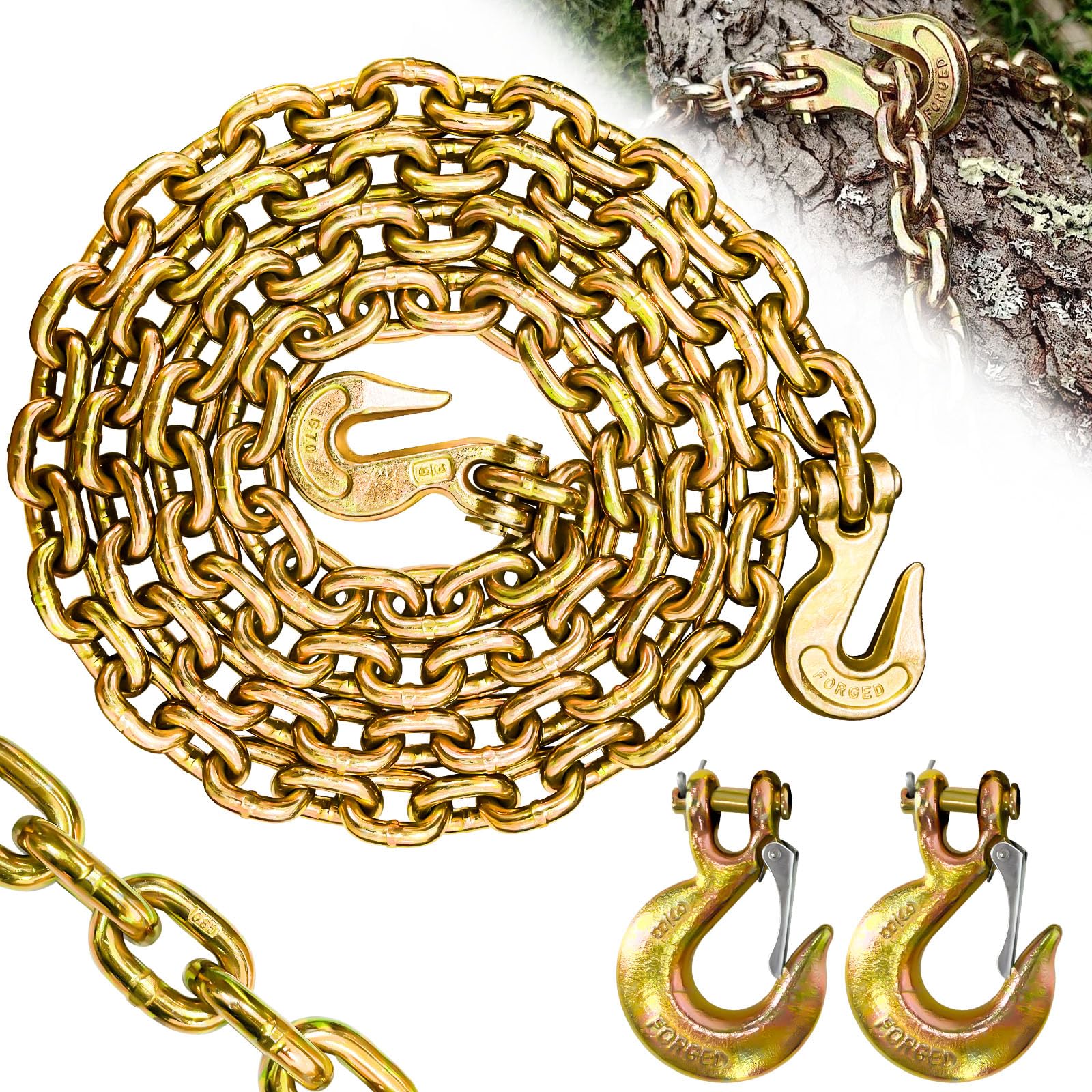 Amazon.com: SENKEYFE 3/8" Transport Binder Chain-G80 Tow Chain with G70 ...