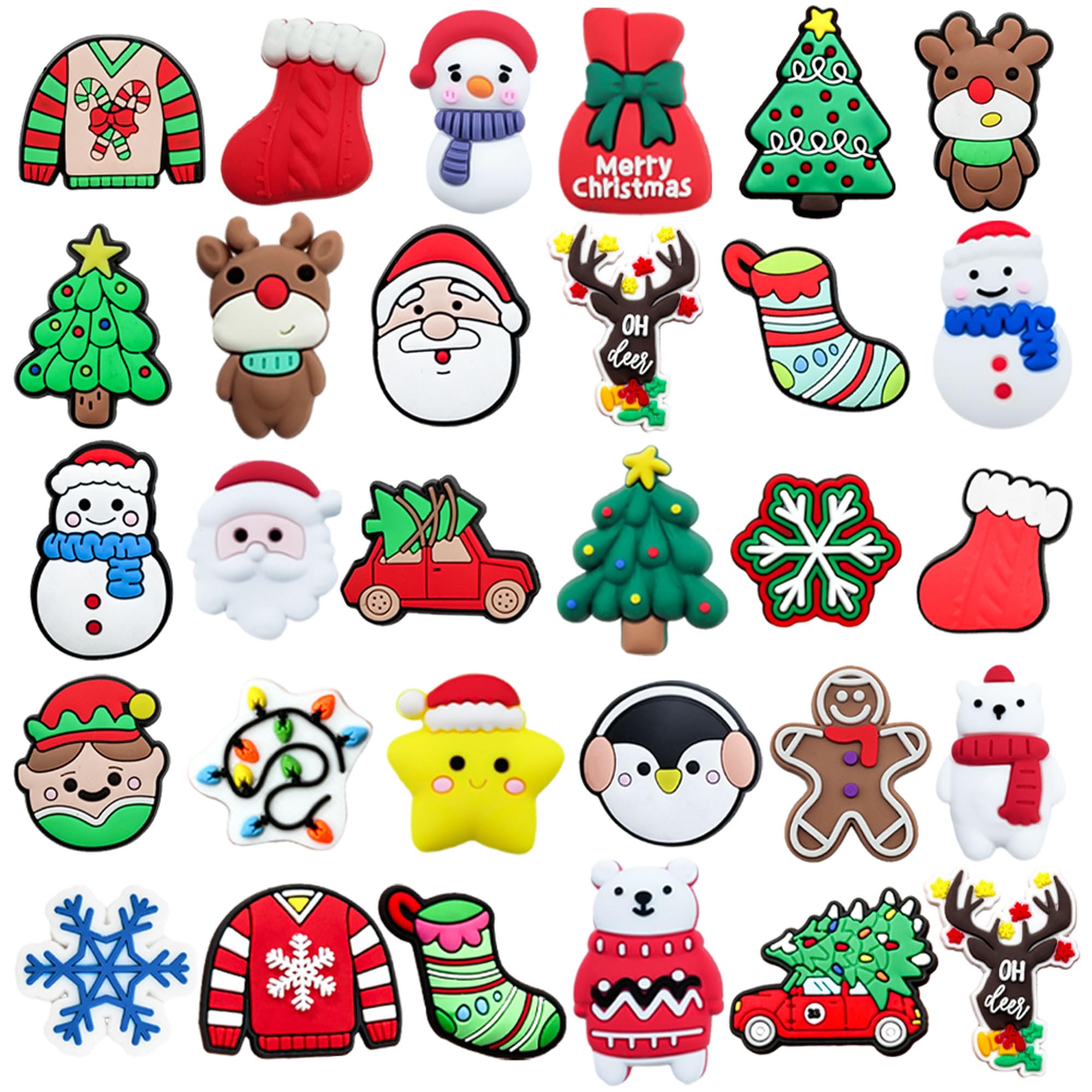 30Pcs Charms for Shoes,Christmas Charms decor Accessories DIY，Shoe ...