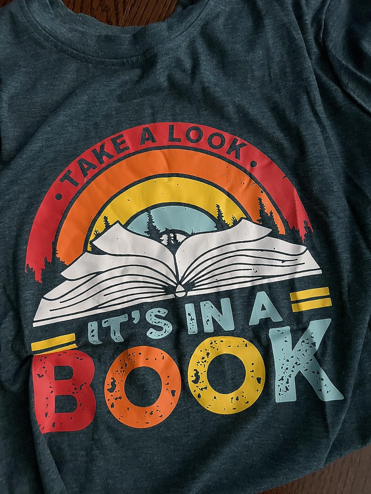 DUTUT Book Shirts Women Reading Rainbow Book T Shirt Reading Teacher ...