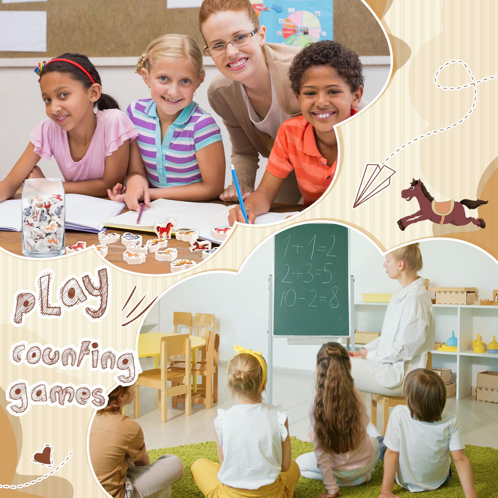 Snapklik.com : Chivao 72 Pcs Cute Horse Erasers Back To School Gifts ...