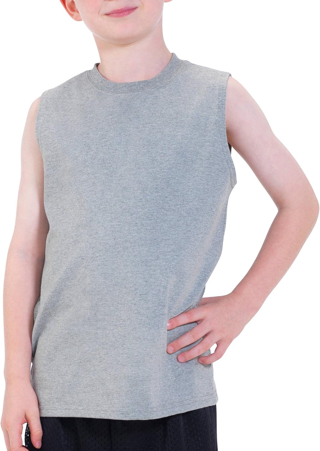 Amazon.com: Fruit of the Loom FOL Boys Muscle Steel Grey Tee-2 Pack ...