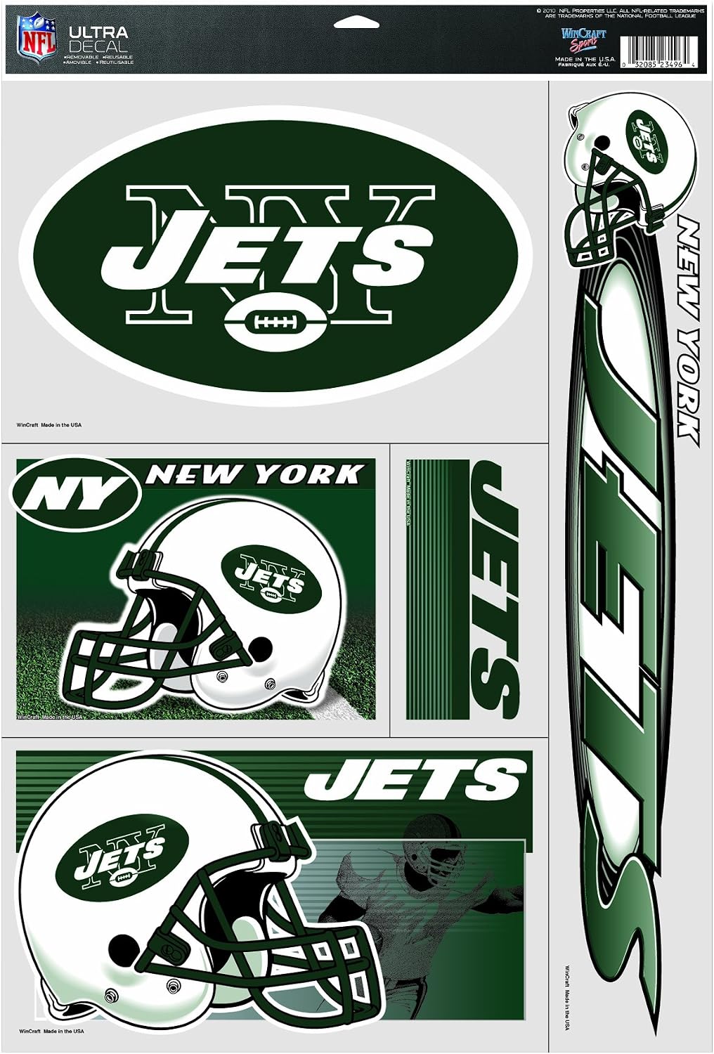 Amazon.com : NFL New York Jets Set of 5 11-by-17 Ultra Decal : Sports ...