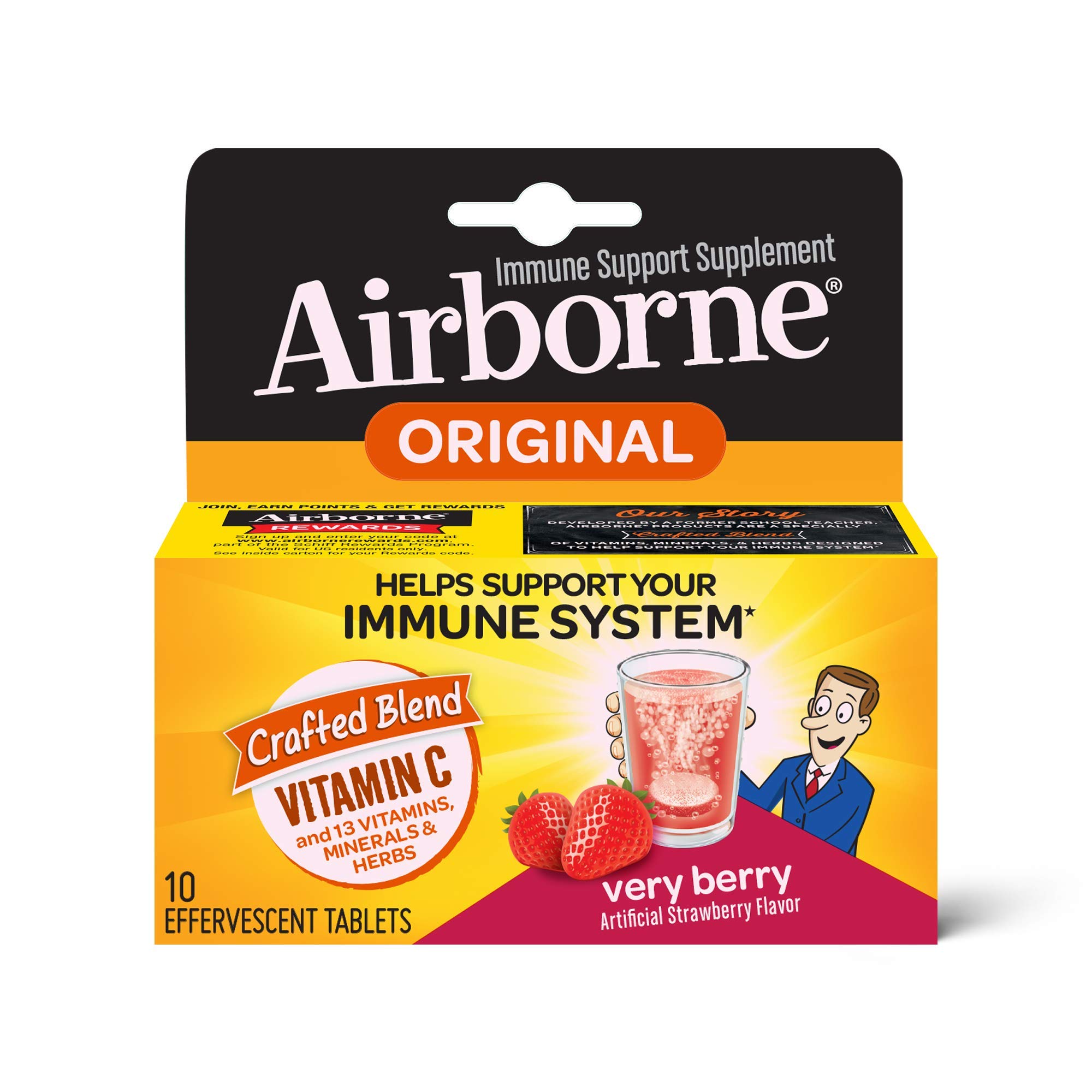 Snapklik.com : Airborne Very Berry Effervescent Tablets, 10 Count ...