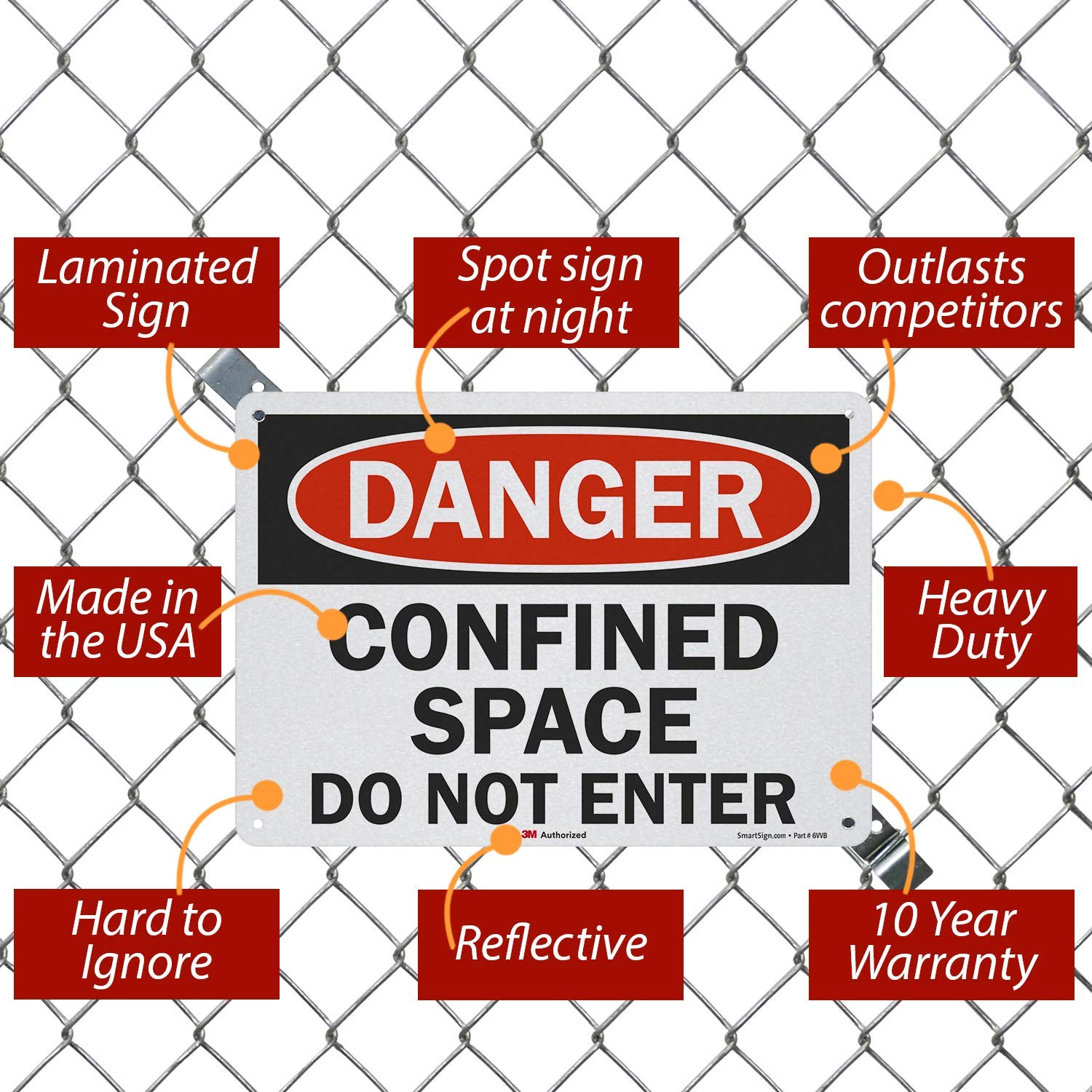 Adult Craft Kit SmartSign Confined Space Danger Label 14x10 ...