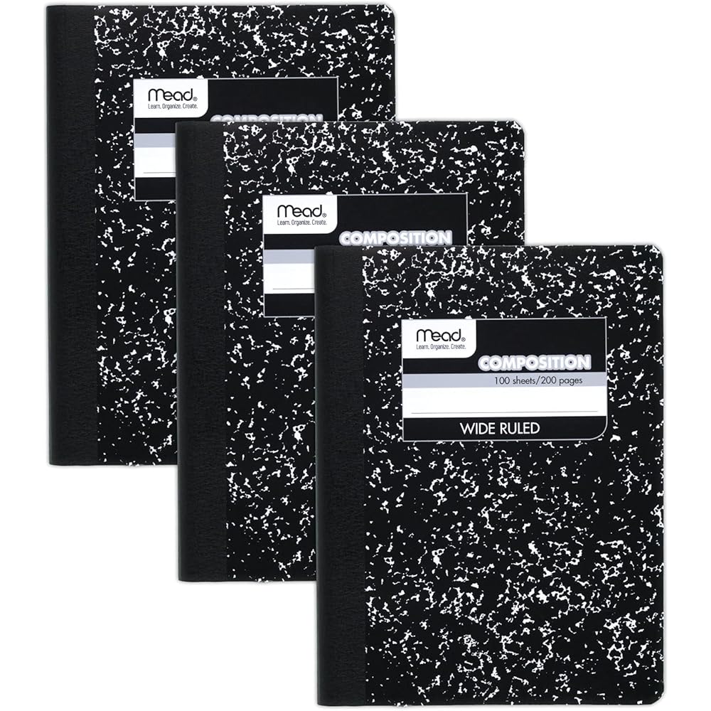 $2/mo - Finance Mead Composition Notebook, 3 Pack, Wide Ruled Paper, 7 ...