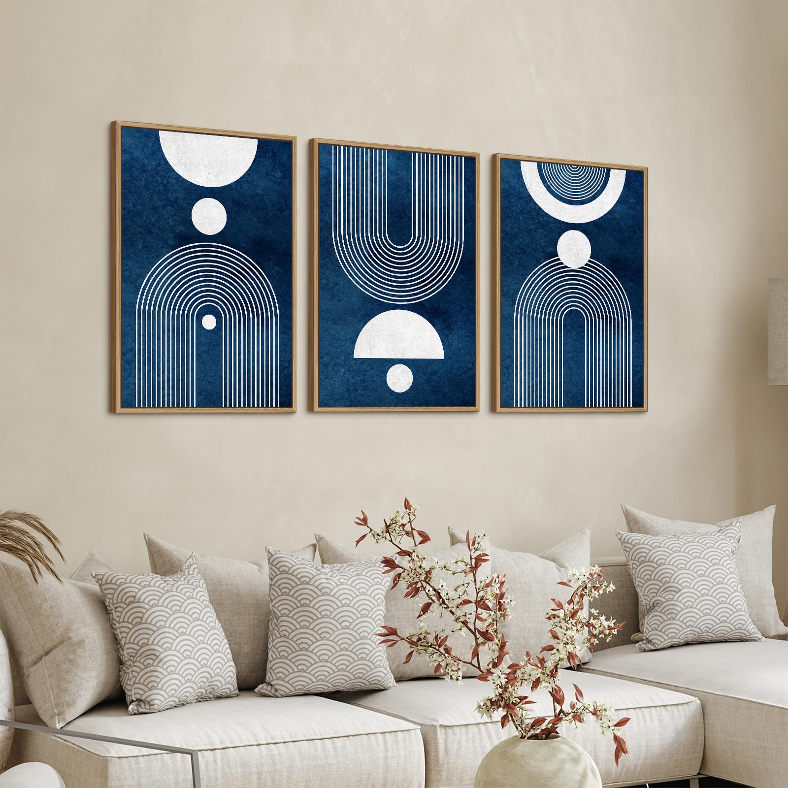 Mid Century Modern Art Patterns Custom Portrait Framed Canvas Prints