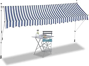Amazon.com : Relaxdays Telescopic Canopy Balcony Sunshade Clamp Awning ...