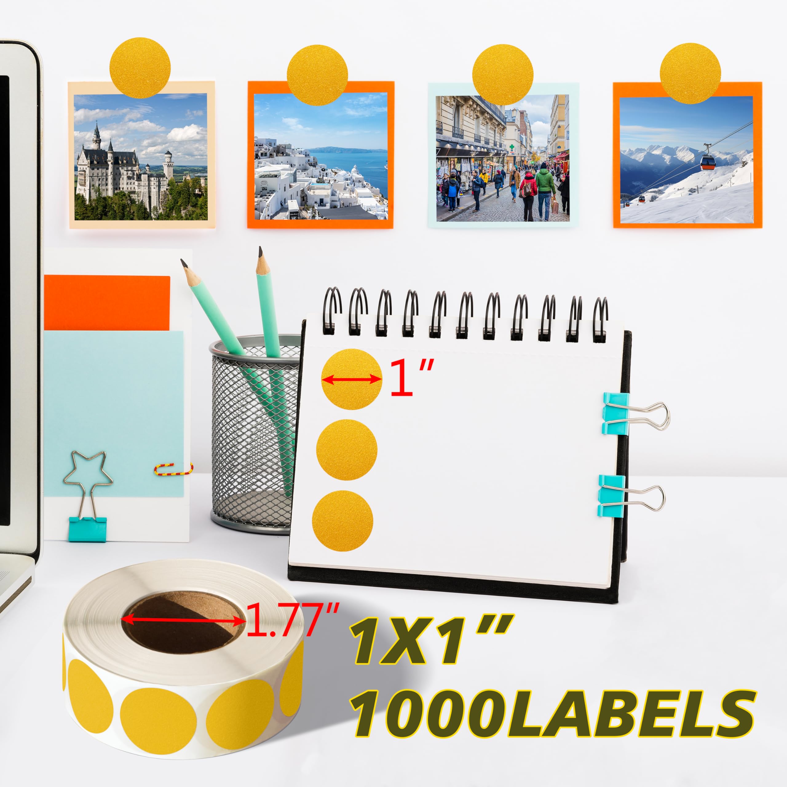 Snapklik.com : PARLAIM 1” Round Permanent Adhesive Color-Code Dot Stickers