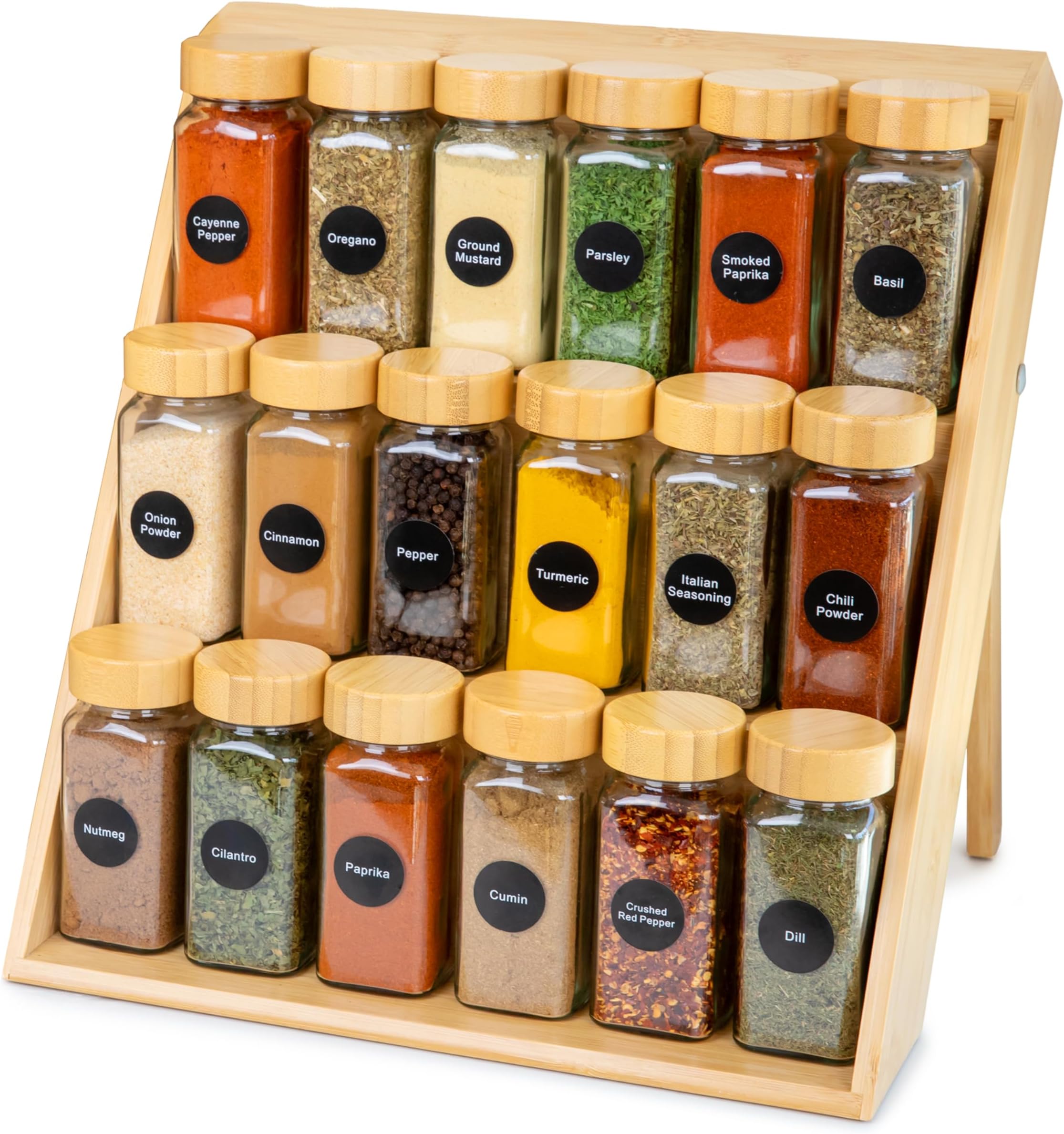 Amazon.com: ECLECTICS KC Wooden Spice Rack Organizer - 3 Tier Shelf for ...