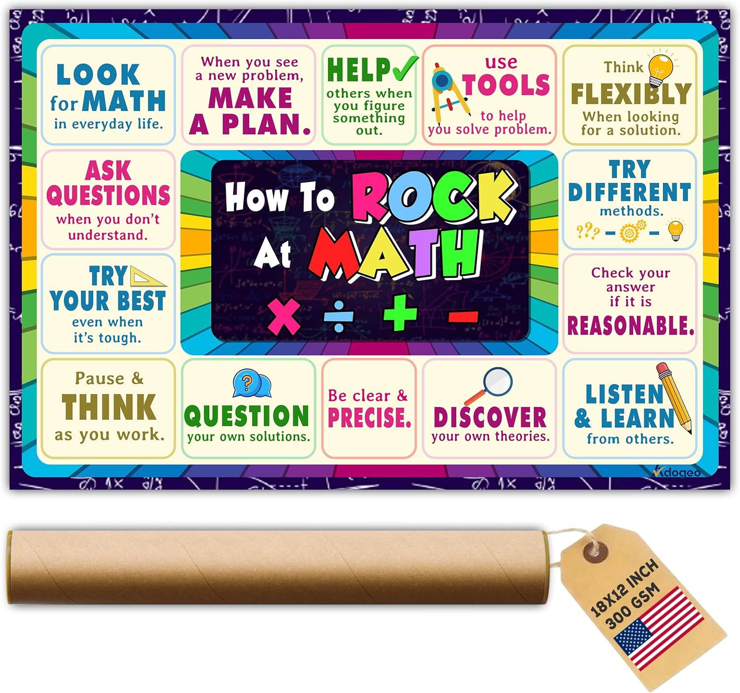 ADOGEO How To Rock At Math Poster - Teacher Gift, Australia | Ubuy
