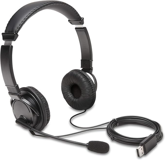 Kensington, casque audio USB avec fil, stereo, anti-bruit, binaural, PC ...