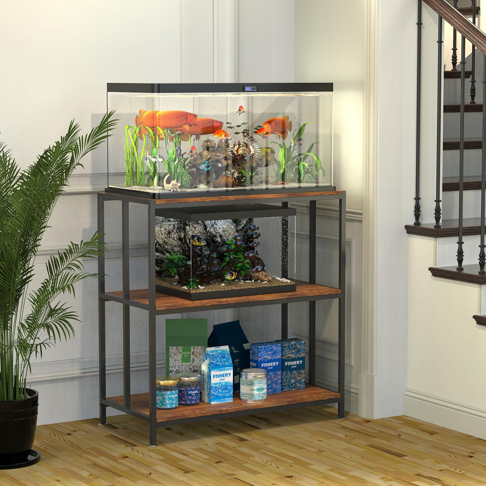 Amazon.com: BlueFire 20 Gallon Fish Tank Stand, 3-Tier Heavy Metal ...