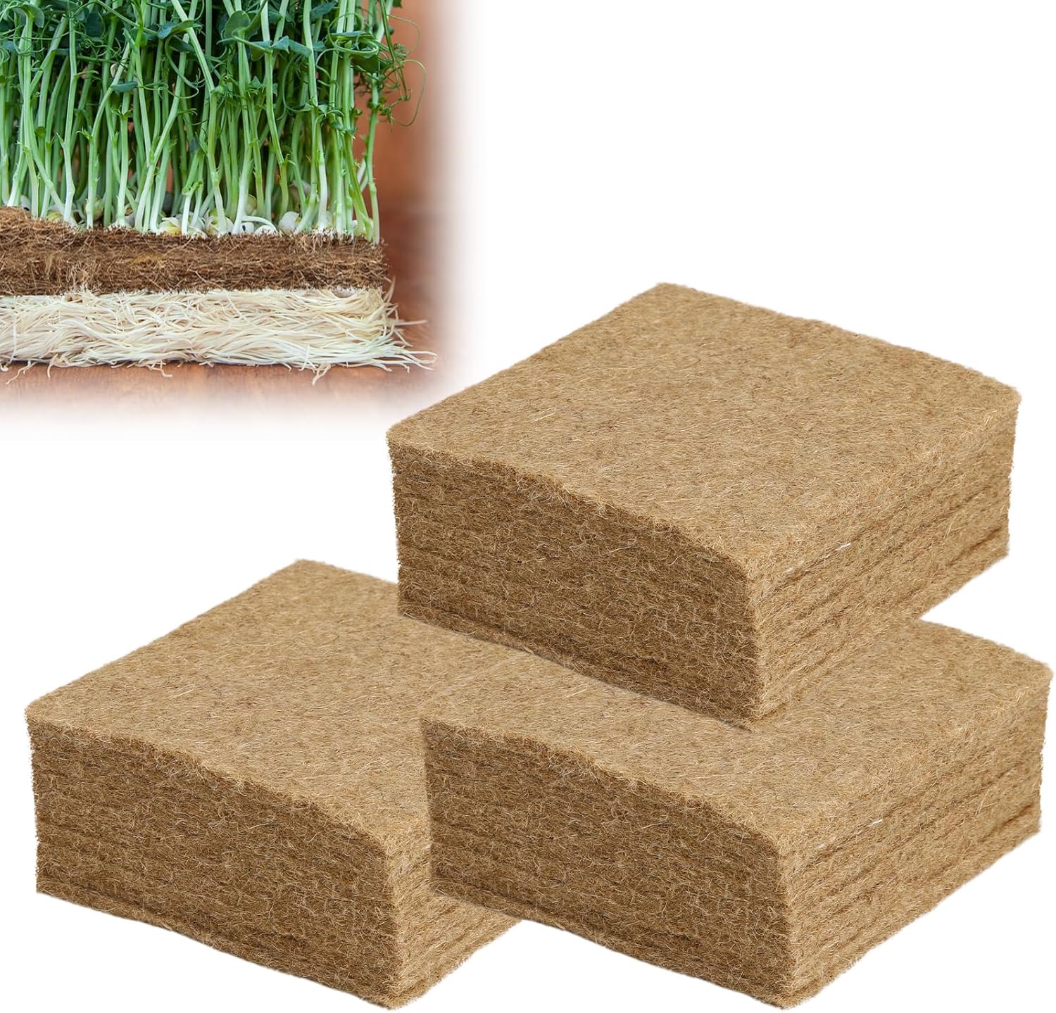 Amazon.com : ANPHSIN 30 pcs Jute Grow Mat for Microgreens, Hydroponic ...