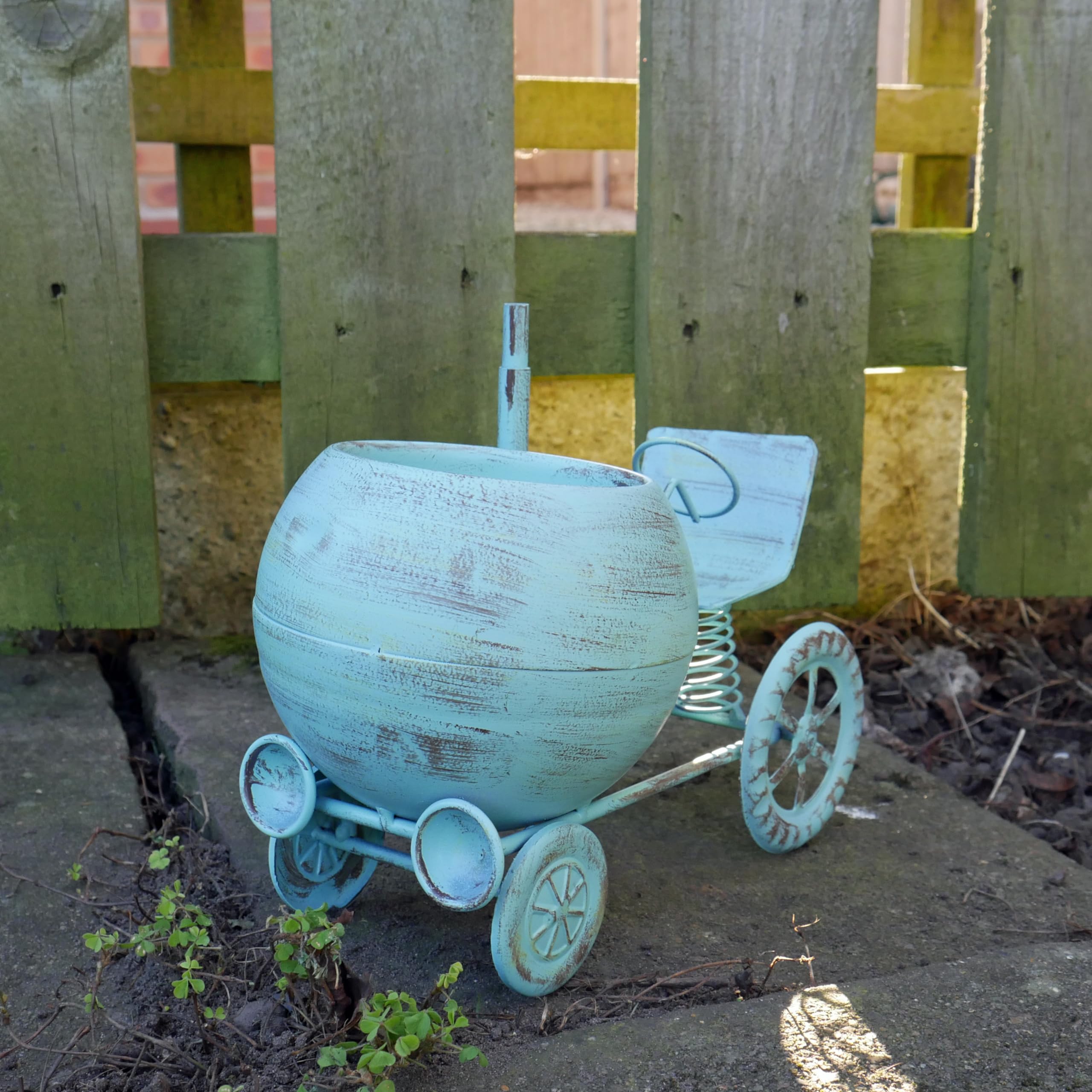 Wooden Tractor Flower Planter Wooden Flowerpot Man Riding A Go Kart