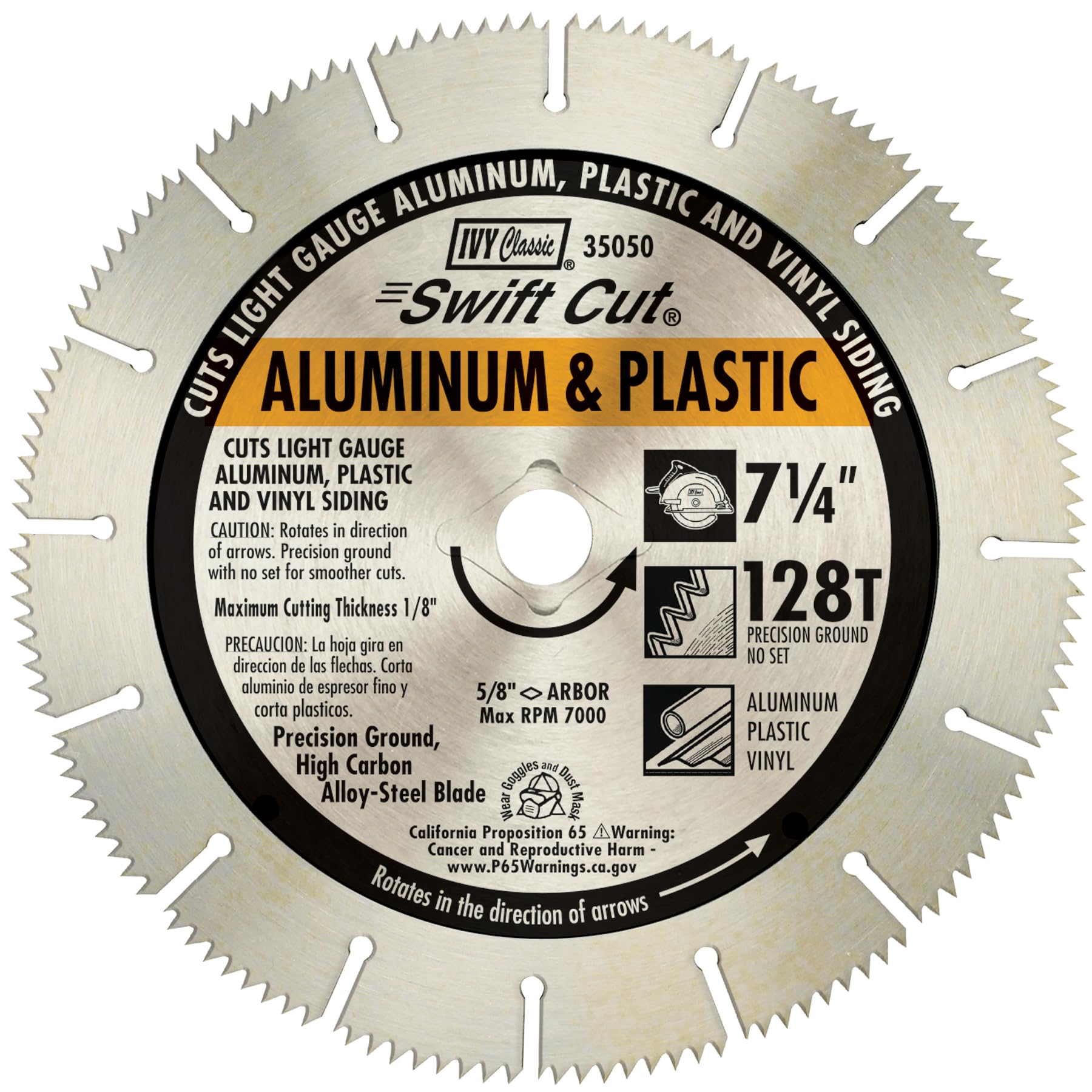Snapklik.com : IVY Classic 35050 Swift Cut 7-1/4"128 Tooth Aluminum ...