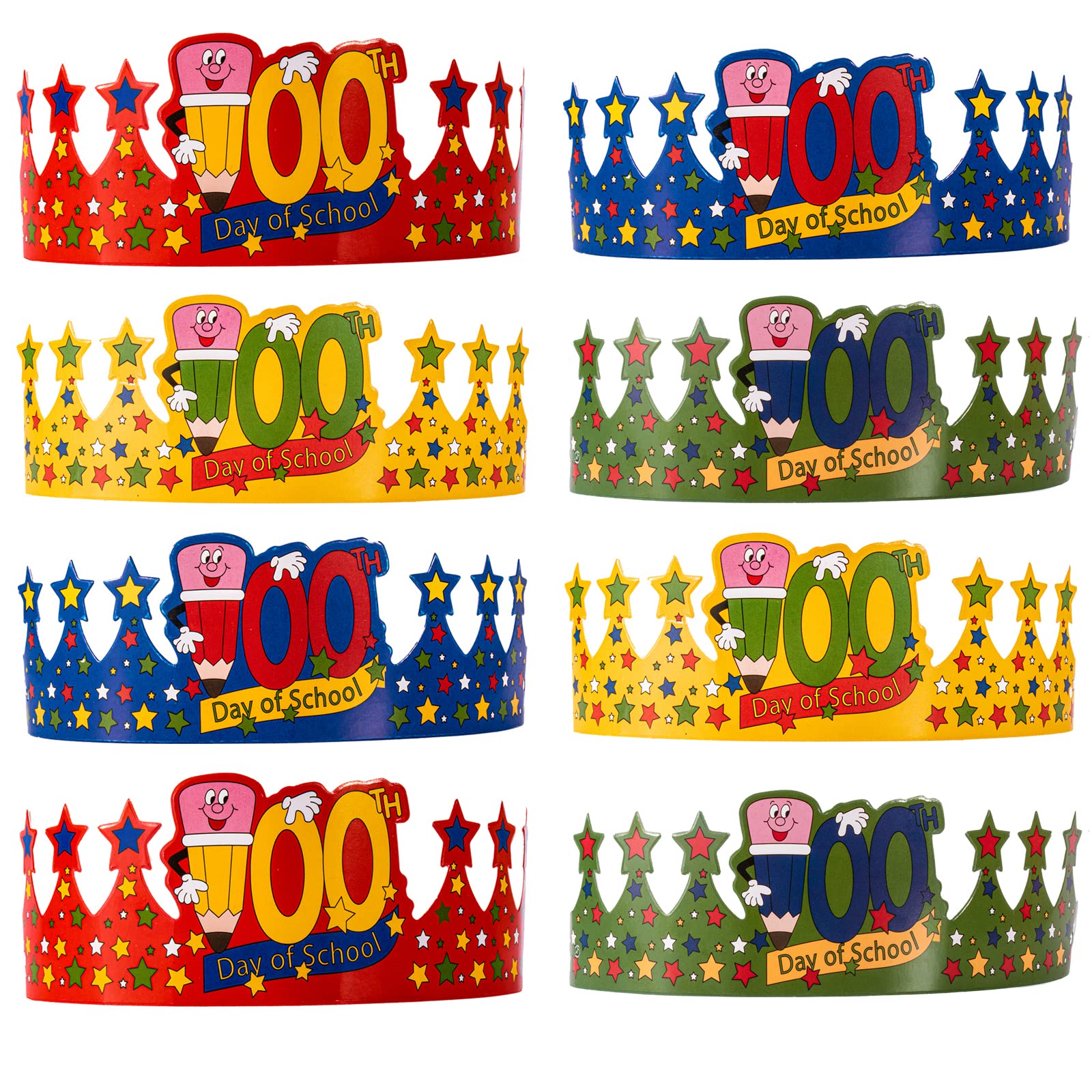 100 Day of School Paper Crown for Kids Classroom Supplies - Happy 100 ...