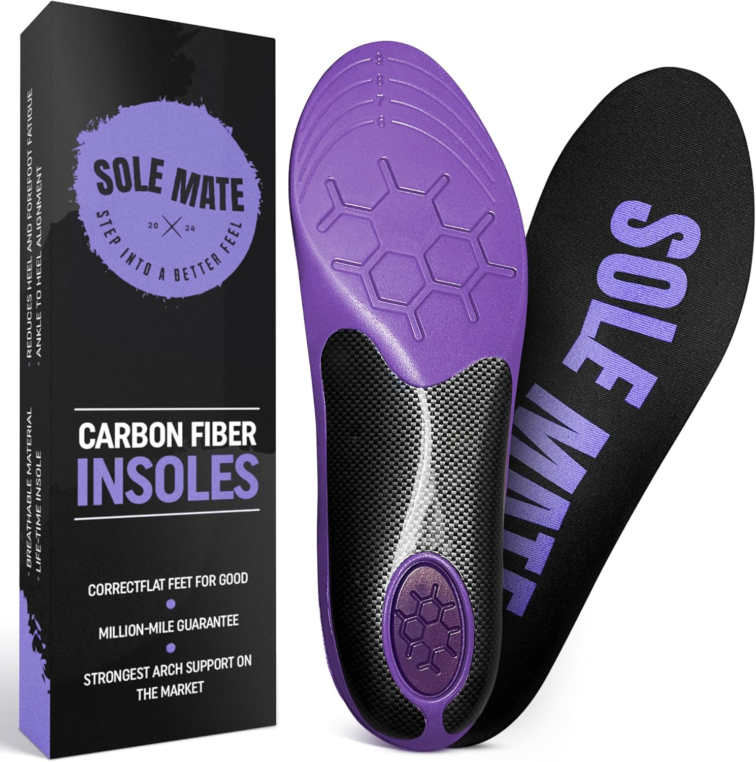 Amazon.com: Carbon Fiber Insole - Heavy Duty Arch Support, Orthotic, Absorbs Shock, Reduces Flat ...